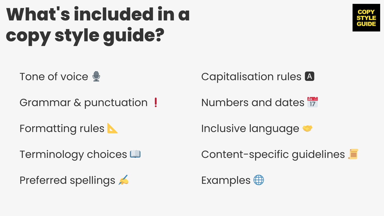 What is a copy style guide? (aka. brand copywriting guidelines)