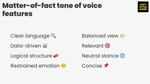 What is a Matter-of-fact tone of voice? (with examples)