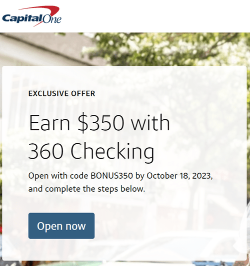 Capital One $350 Checking Bonus (September 2023) — The Credit Chronicles