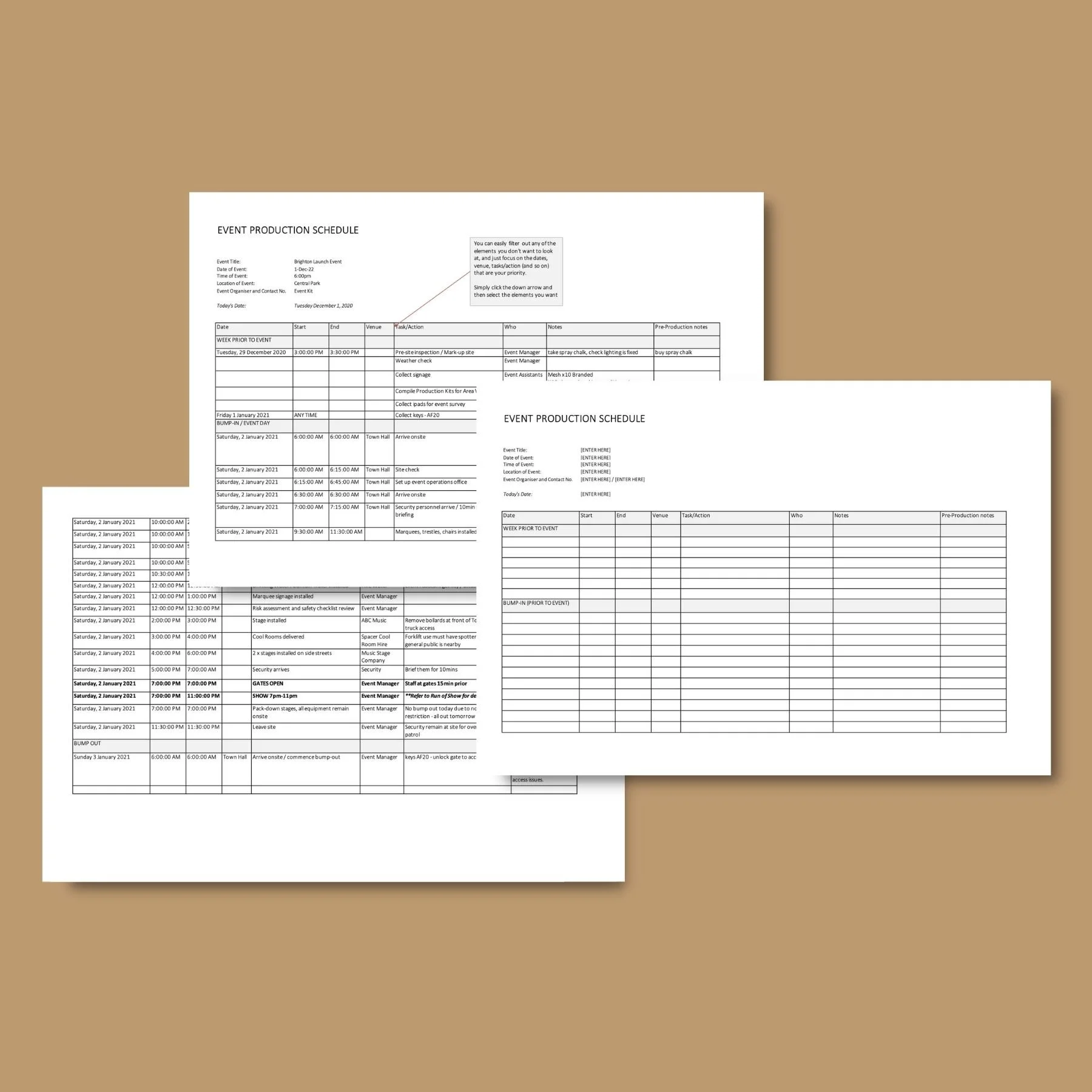 Event Run Sheets Templates | Simplify Event Schedules — Event Kit ...