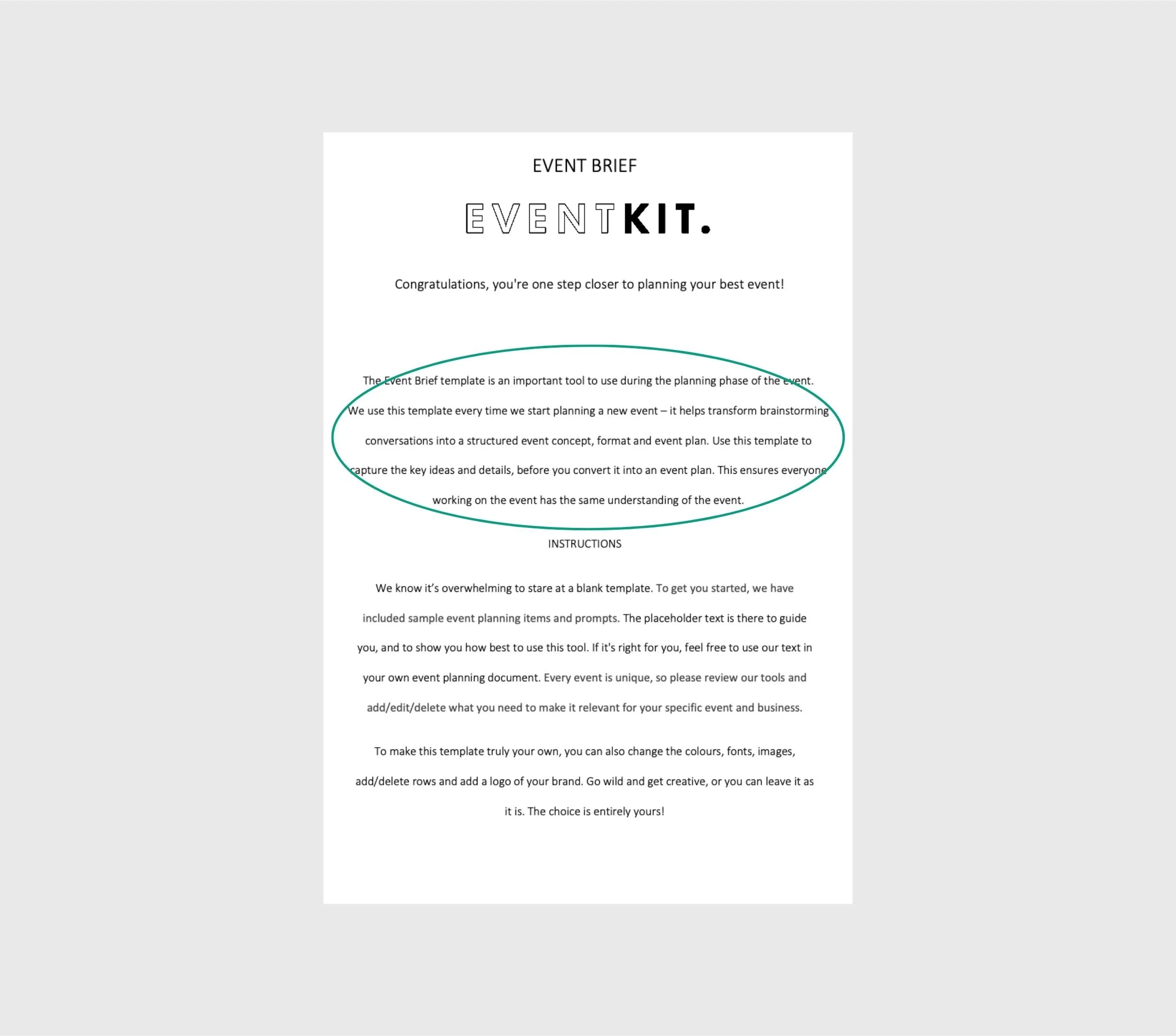 Event Planning Template Manual — Event Kit