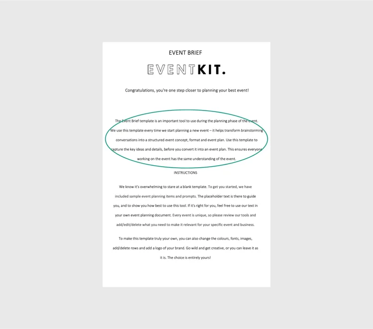 Event Planning Template Manual — Event Kit