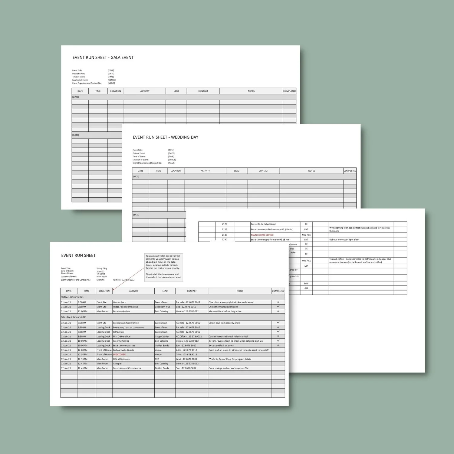 Event Run Sheet: How To Use The Template — Event Kit
