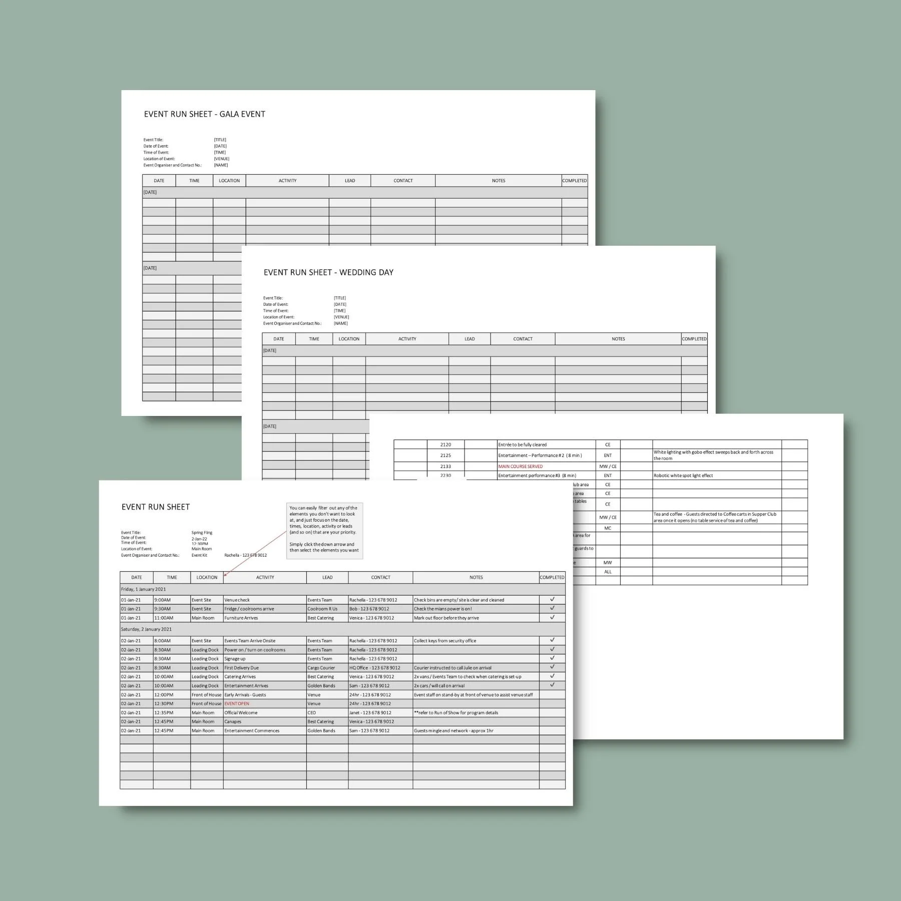 Event Run Sheet: How To Use The Template — Event Kit