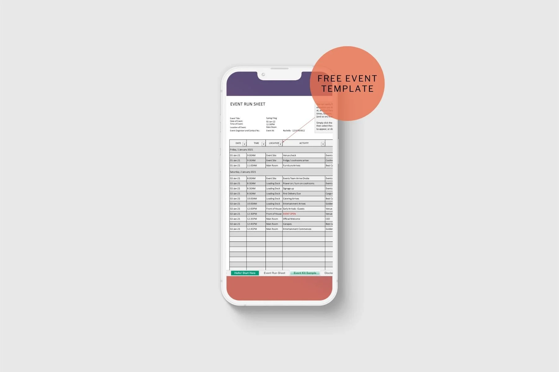 Event Kit | Event Run Sheet Template: Step-by-Step Guide