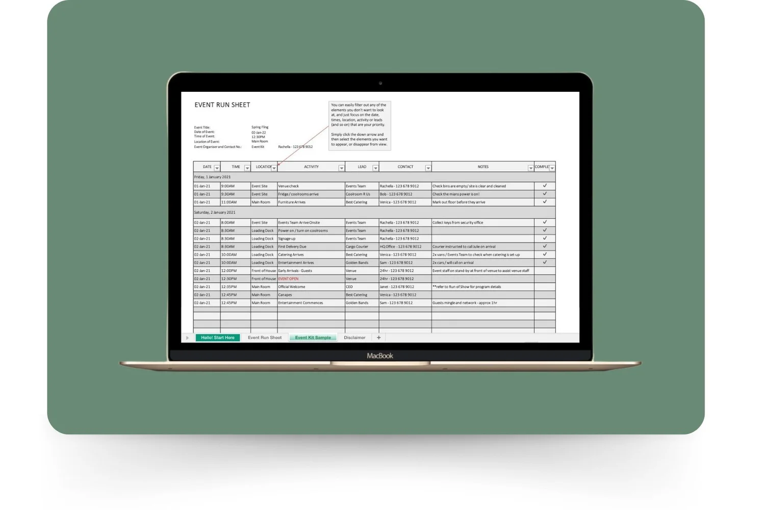 Event Kit | Free Event Run Sheet Template