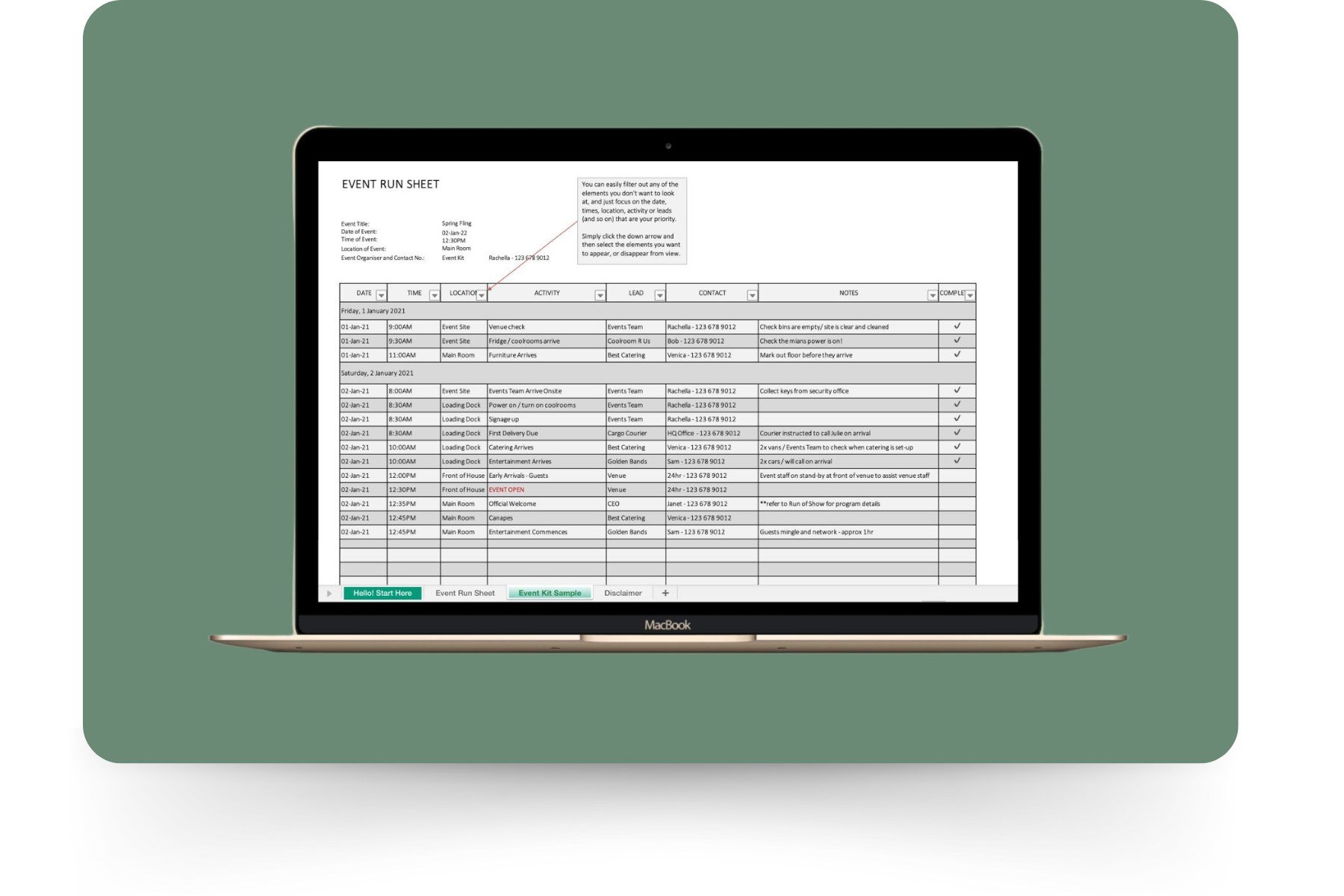Event Kit | Free Event Run Sheet Template