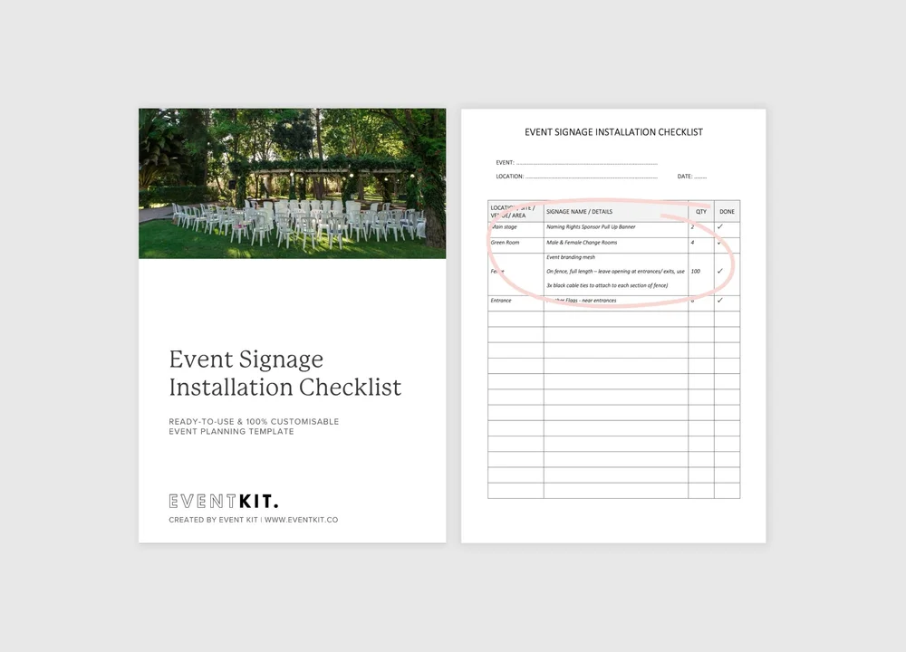Event Kit | Template Manual - Event Planning Templates