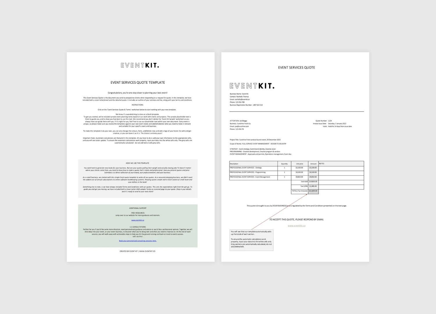 Event Kit | Template Manual - Event Planning Templates