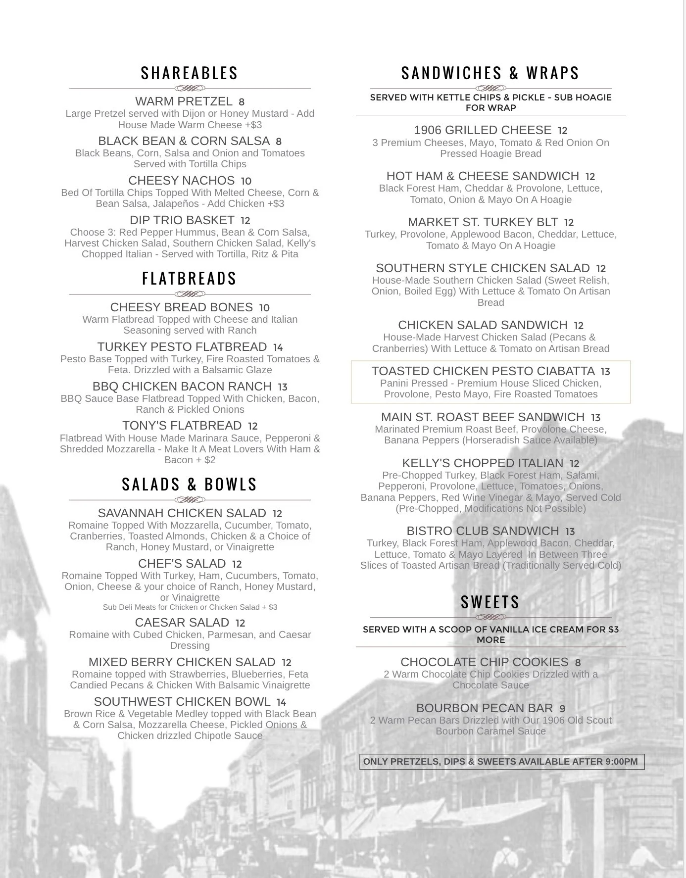 Menu — 1906