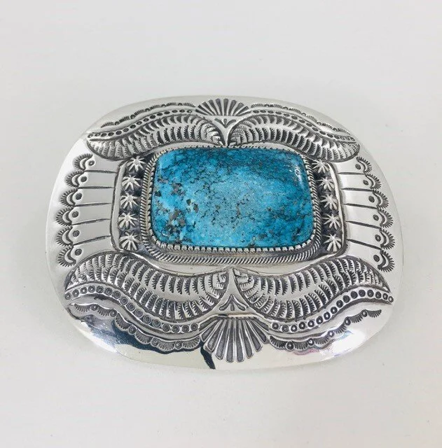 Tommy Jackson Sterling Silver Belt Buckle — Leota's Indian Art