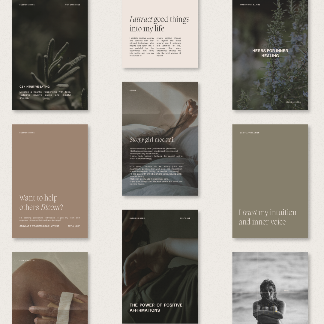 160 Ocean-Inspired Canva Templates for Wellness Brands - Perfect for ...