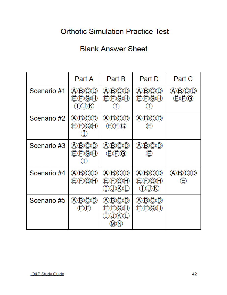 O&P Bundle Practice Test — O&P Study Guide