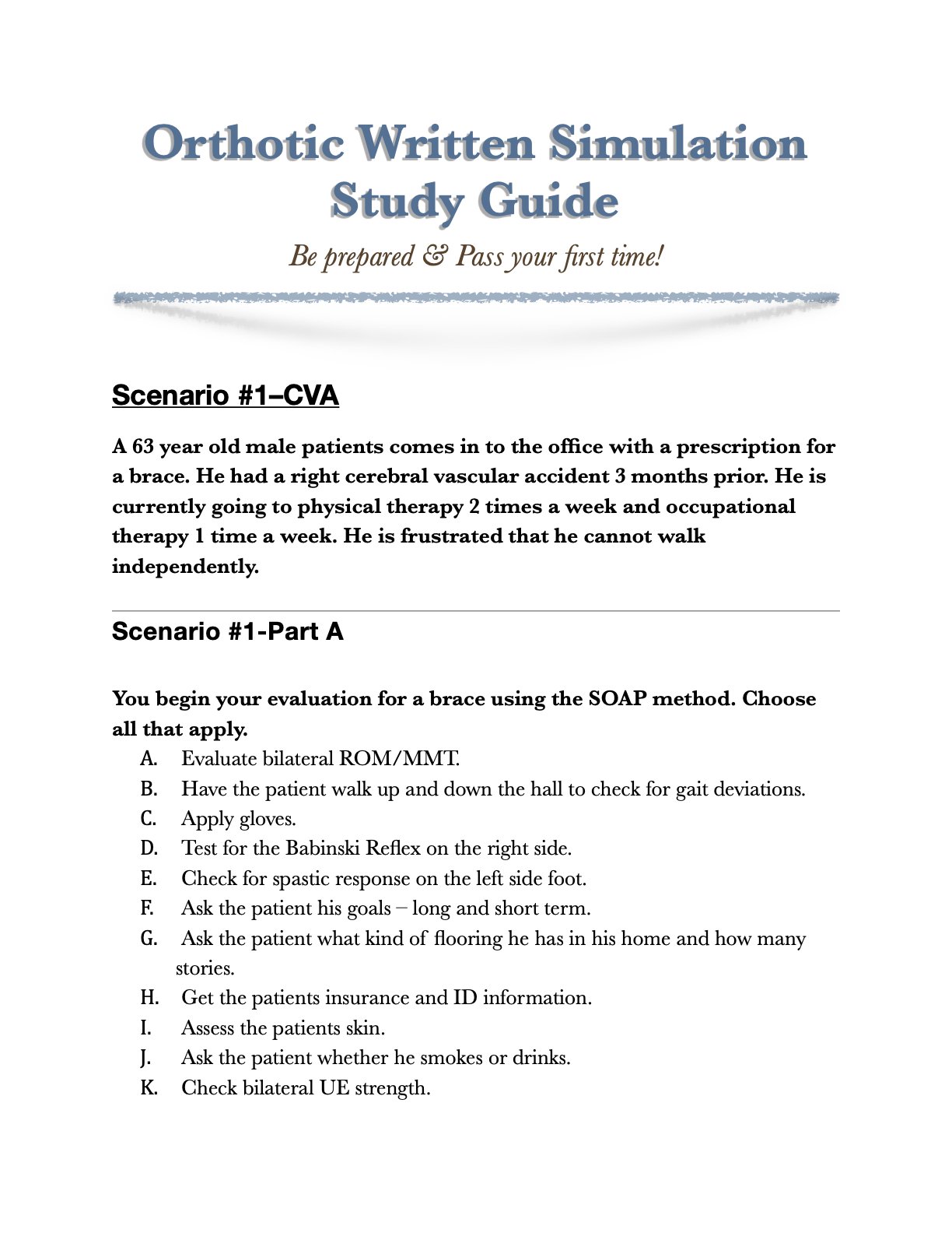 Orthotic Written Study Guide, Orthotic Board Prep, Orthotic Exam Prep ...