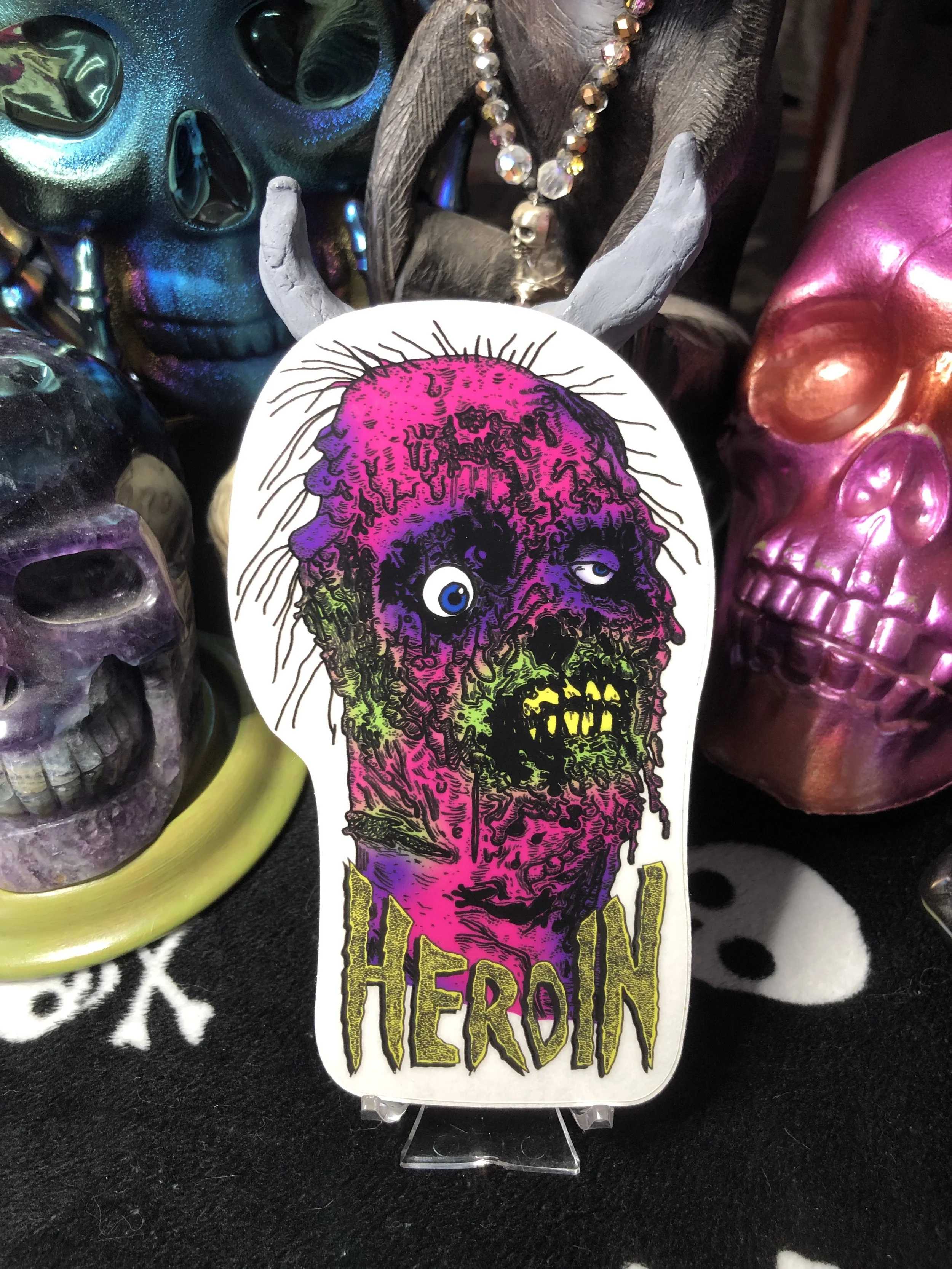 HEROIN SKATEBOARD FACE MELTER CRAIG QUESTIONS STICKER — DEATHGEAR ...