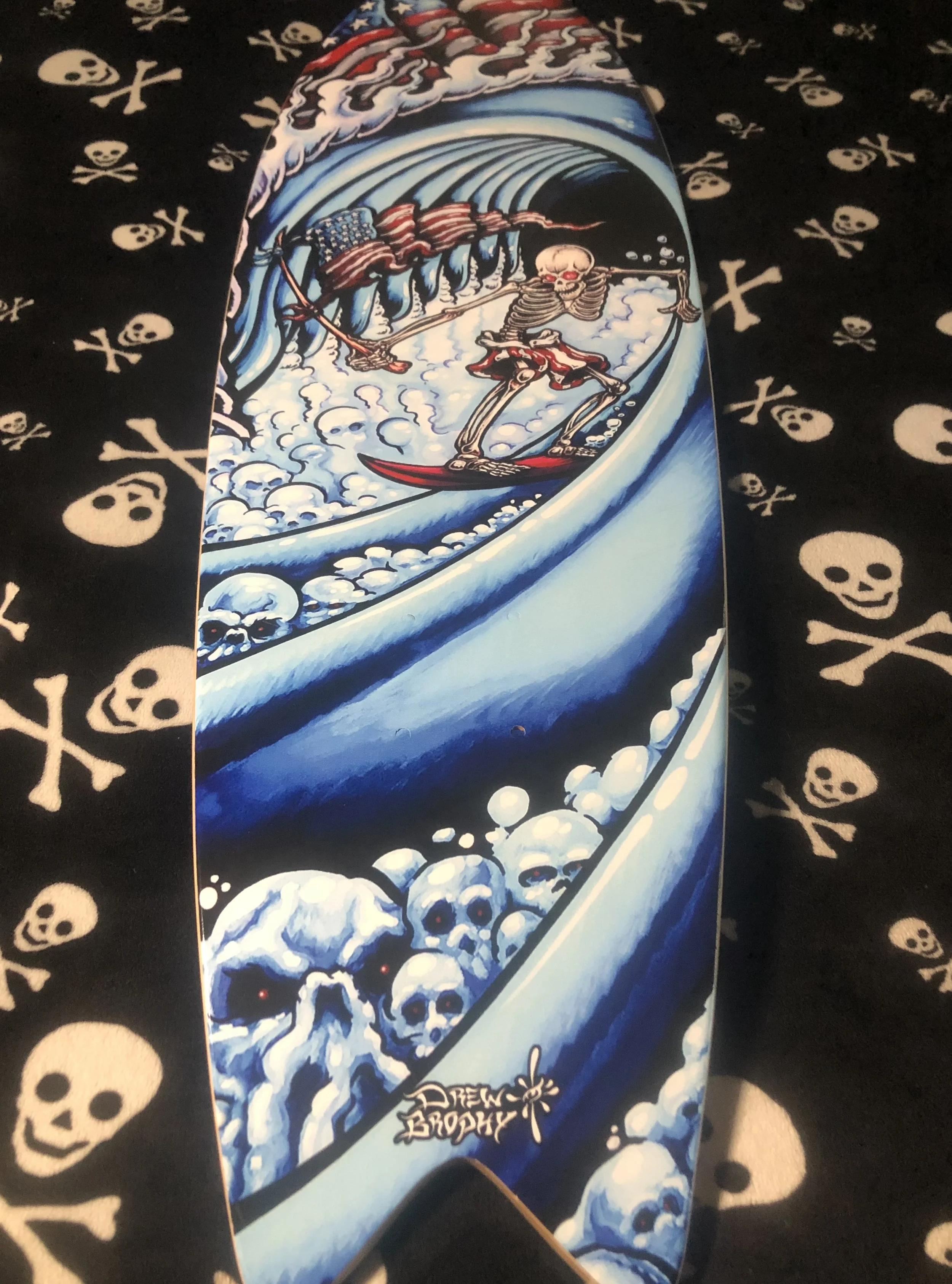DREW BROPHY~ FREEDOM-CRUISER FISH SKATEBOARD DECK — DEATHGEAR PRODUCTS ...