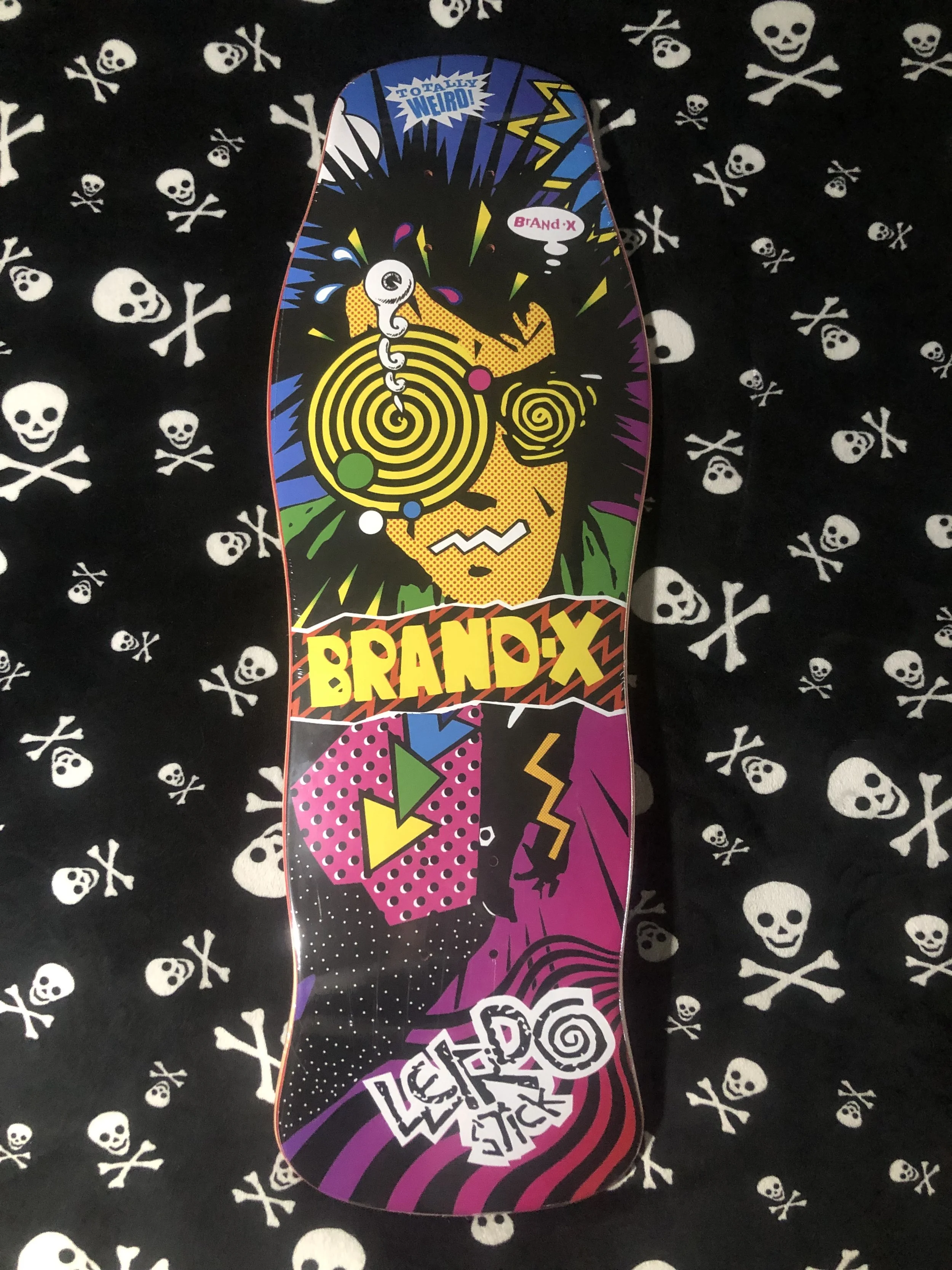 BRAND X TOXIC WEIRDO-STIX X-DREAM SHAPE SERIES TWO PINK/BLUE SKATEBOARD ...