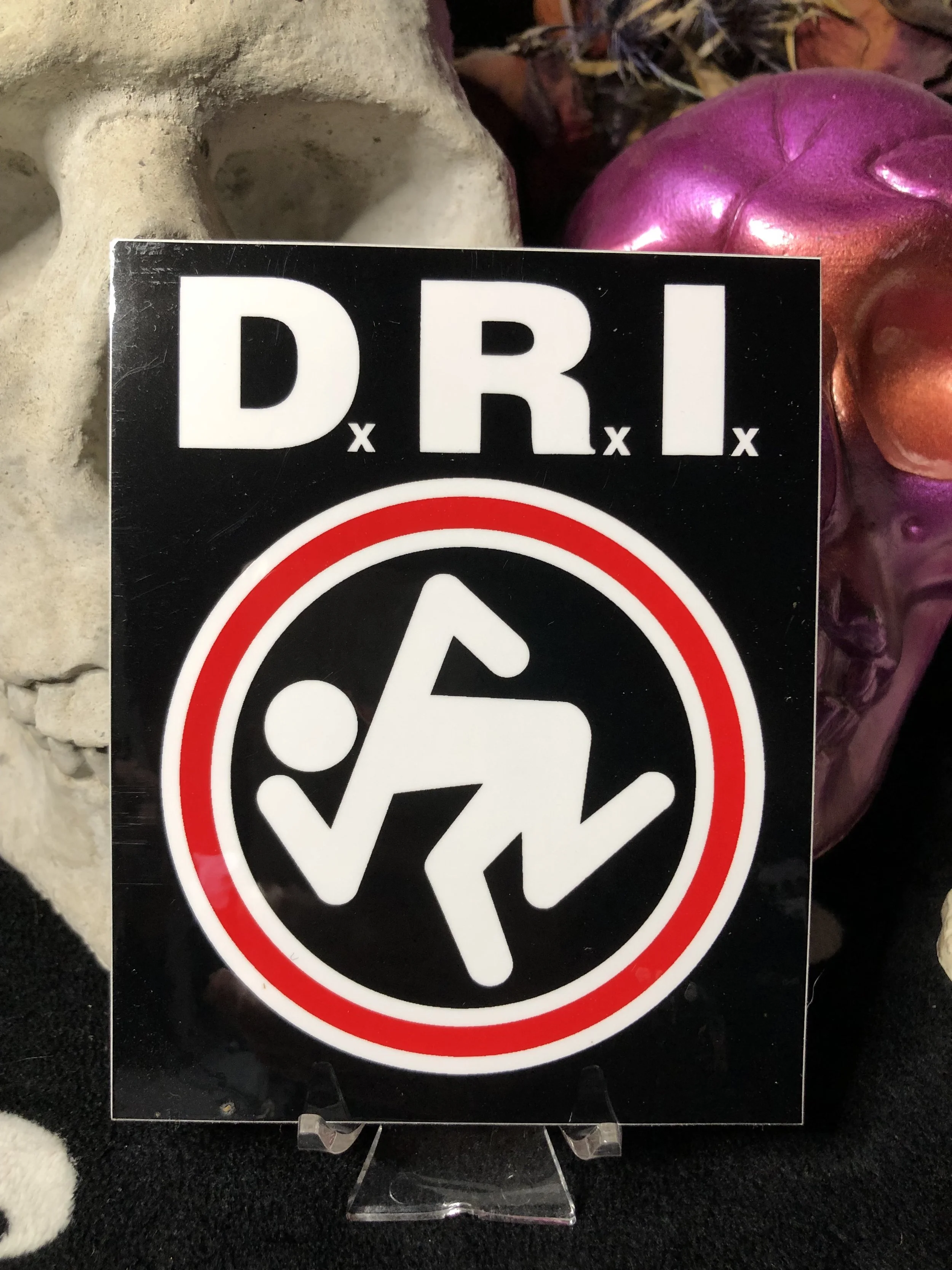 D.R.I~ SKANKER CIRCLE STICKER — DEATHGEAR PRODUCTS SKATE SHOP