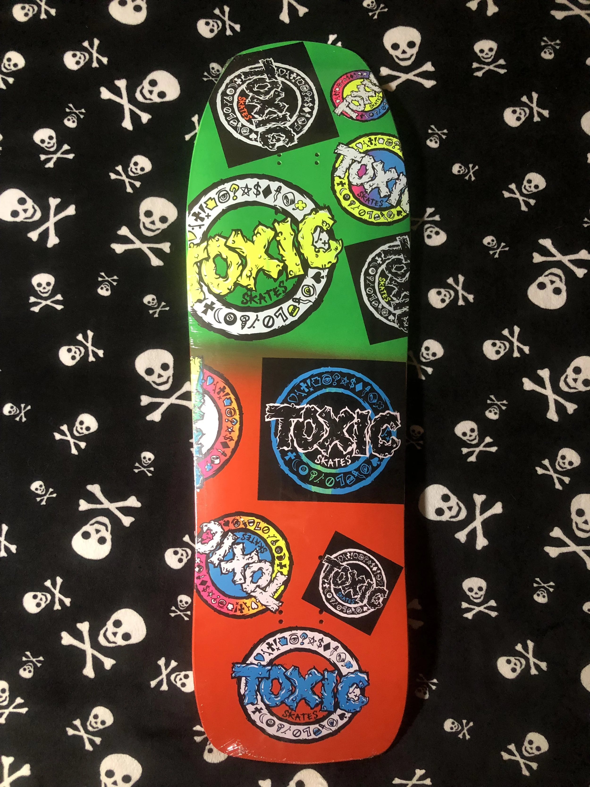 BRAND•X•TOXIC~ ONE-OFF TOXIC TEAM DECK ORIGINAL 1988 TEAL SHAPE ...