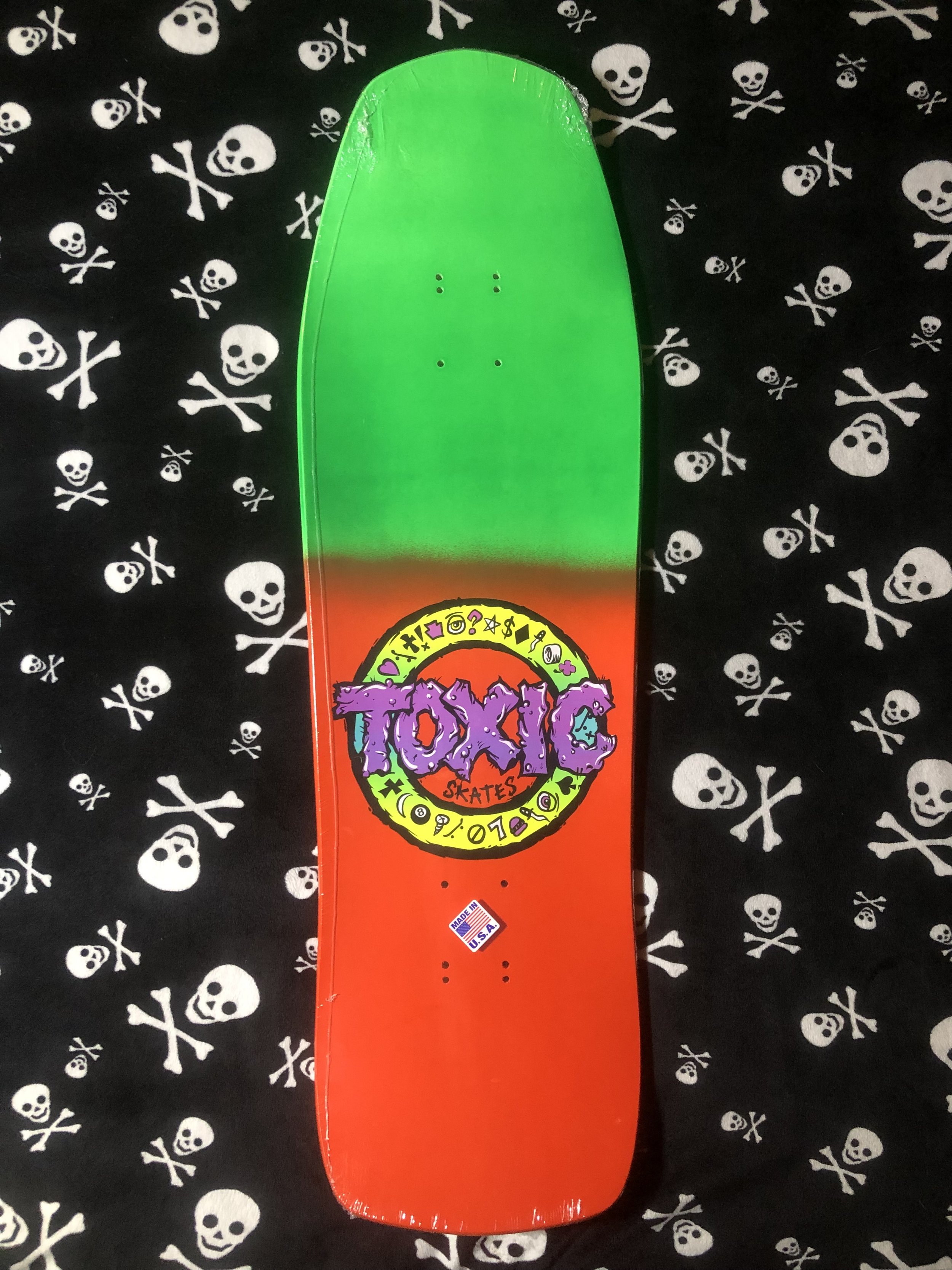 BRAND•X•TOXIC~ ONE-OFF TOXIC TEAM DECK ORIGINAL 1988 TEAL SHAPE ...
