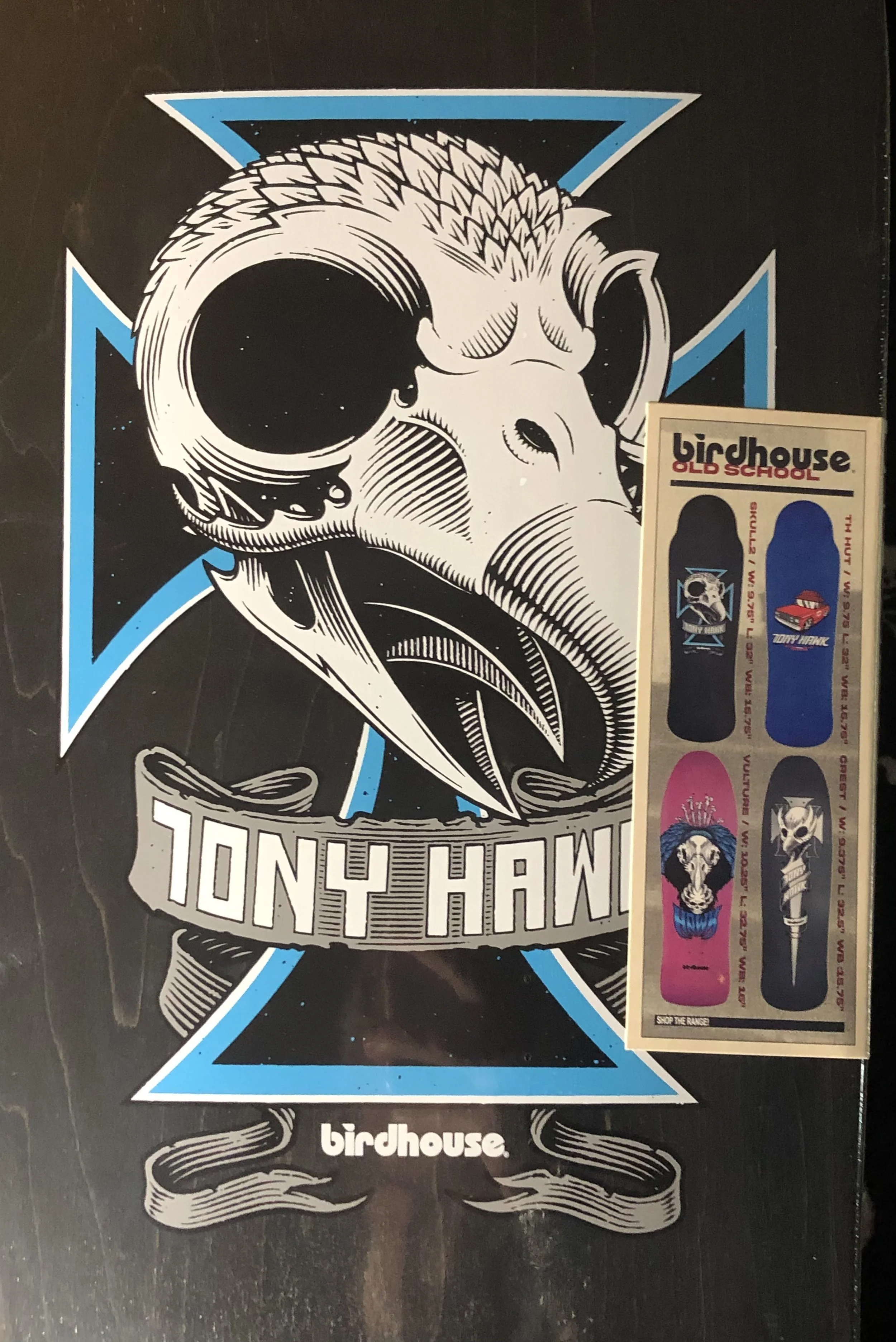 BIRDHOUSE~ HAWK SKULL 2 SKATEBOARD DECK — DEATHGEAR PRODUCTS SKATE SHOP