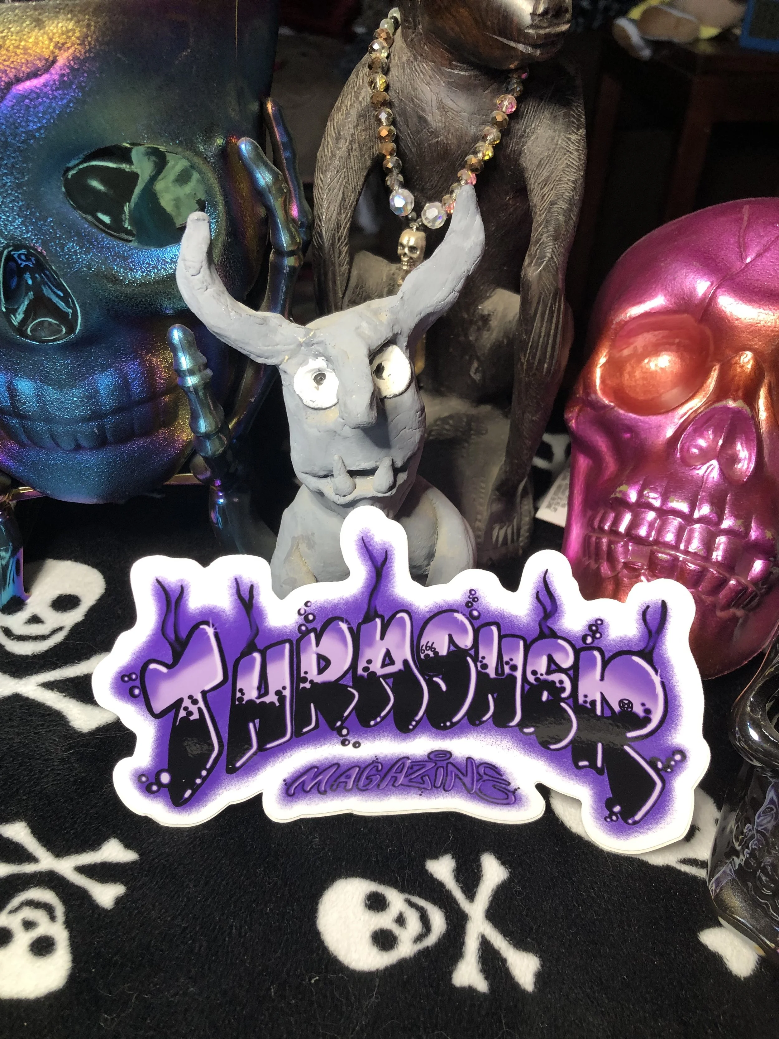 THRASHER MAGAZINE 6" PURPLE LOGO STICKER — DEATHGEAR PRODUCTS SKATE SHOP