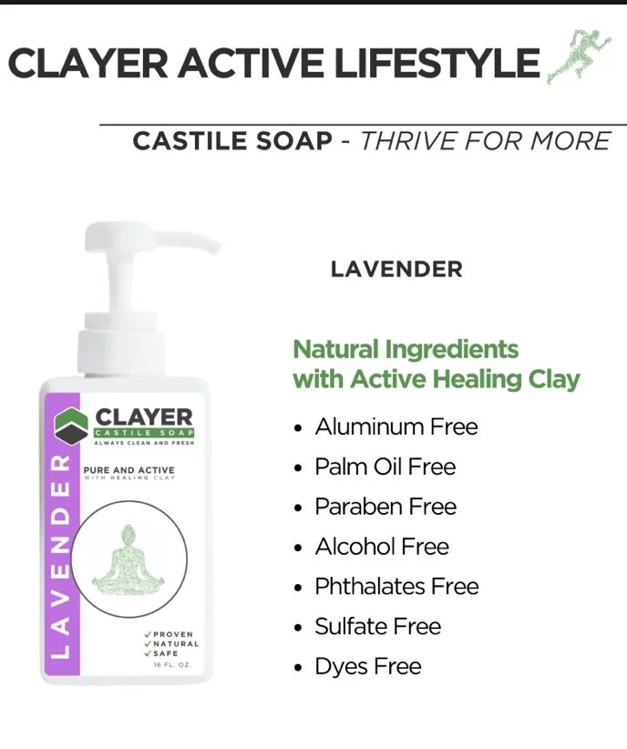 CLAYER ACTIVE LIFESTYLE~ HAND SOAP LAVENDER — DEATHGEAR PRODUCTS SKATE SHOP
