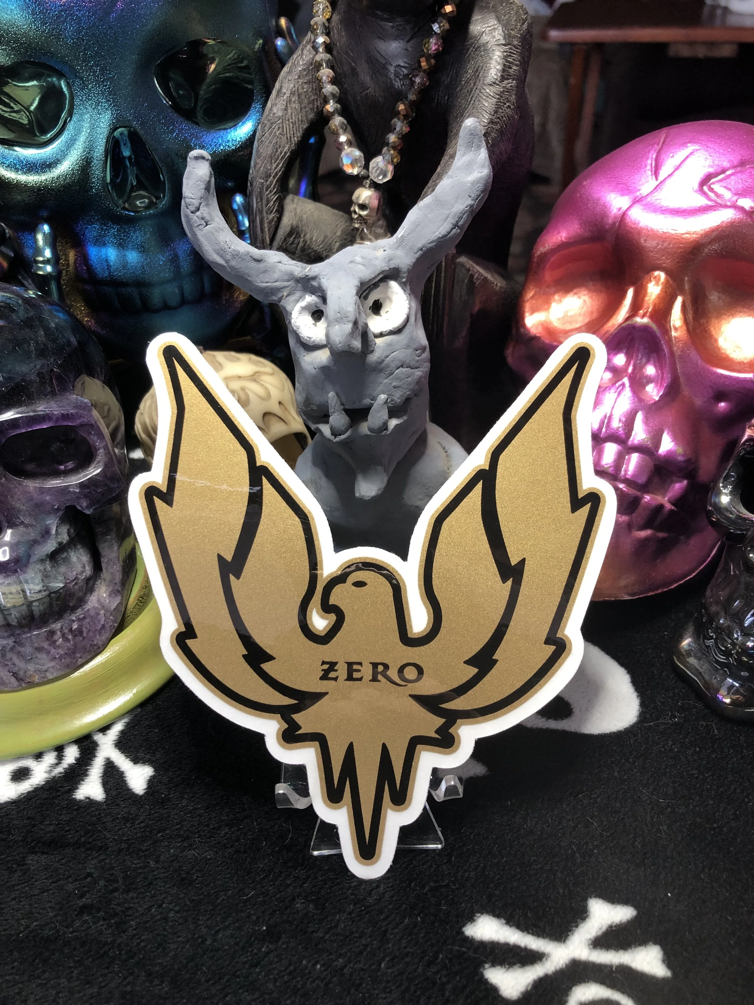 ZERO GOLD BIRD STICKER — DEATHGEAR PRODUCTS SKATE SHOP