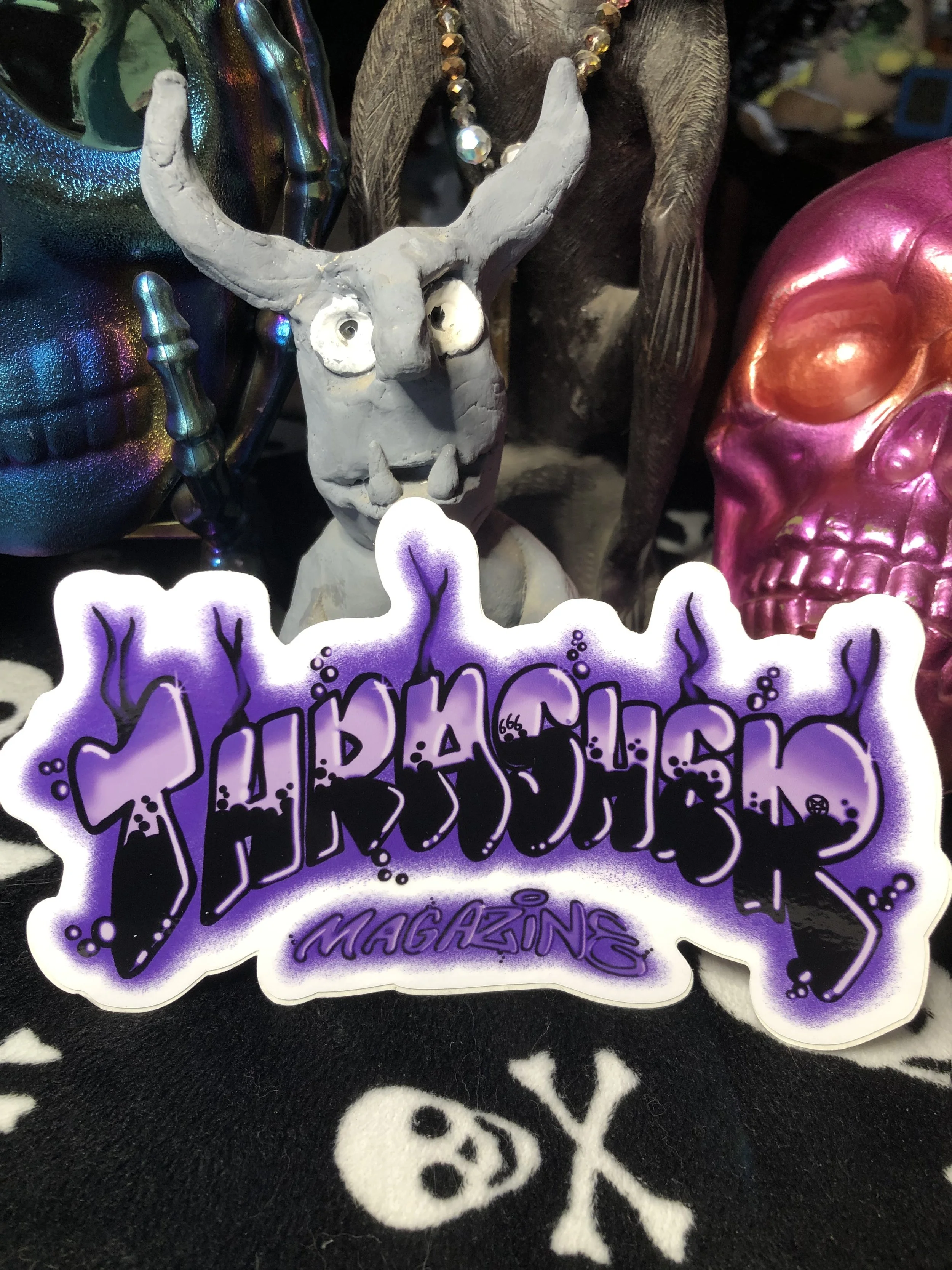 THRASHER MAGAZINE 6" PURPLE LOGO STICKER — DEATHGEAR PRODUCTS SKATE SHOP