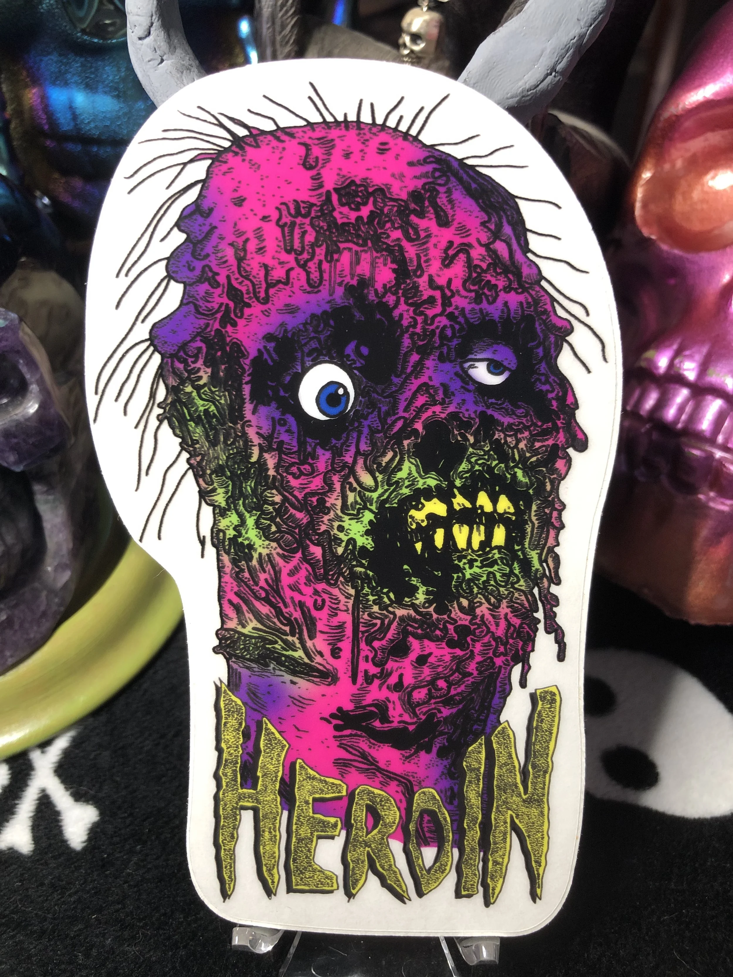 HEROIN SKATEBOARD FACE MELTER CRAIG QUESTIONS STICKER — DEATHGEAR ...