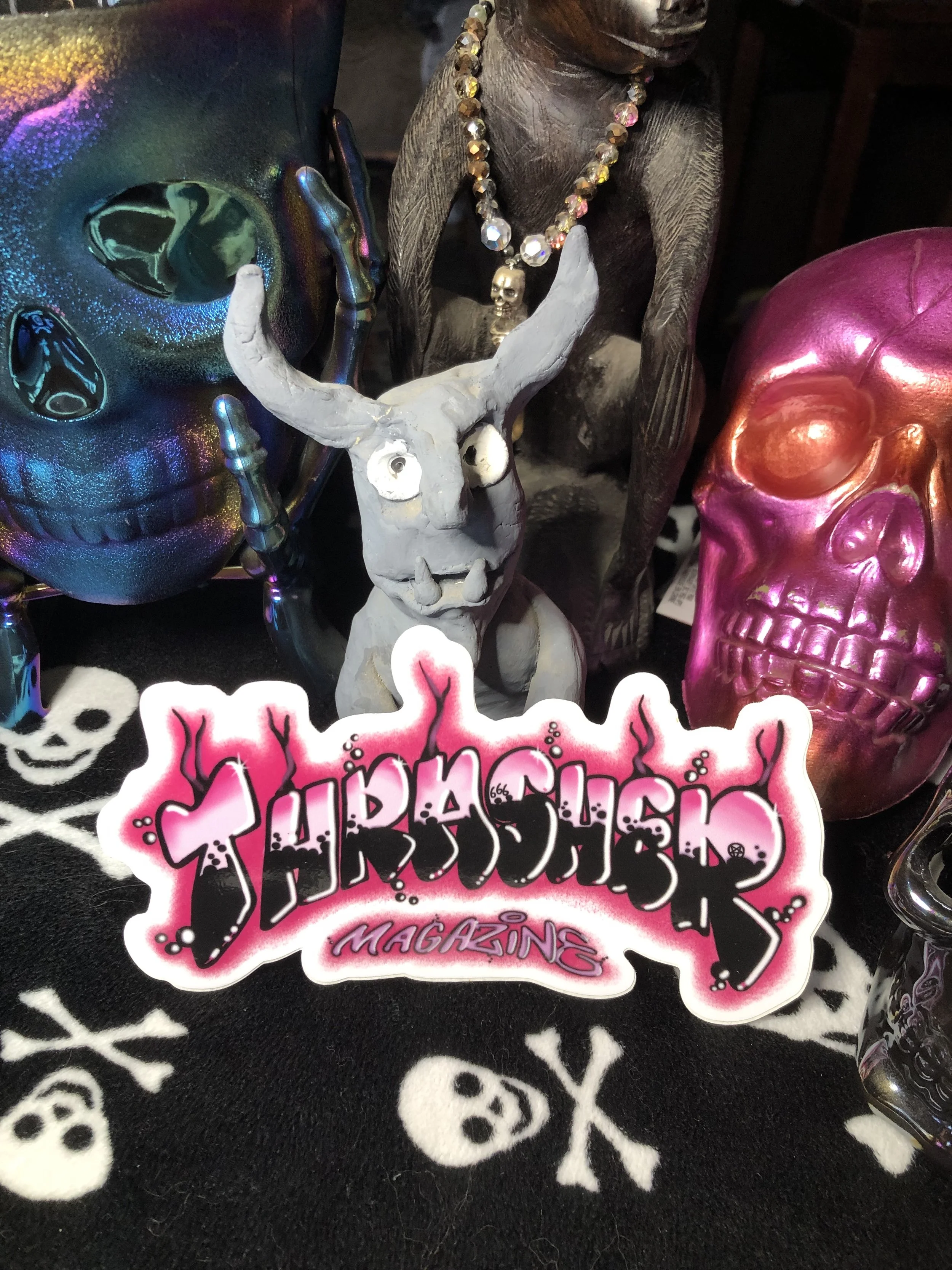 THRASHER MAGAZINE 6" PINK LOGO STICKER — DEATHGEAR PRODUCTS SKATE SHOP