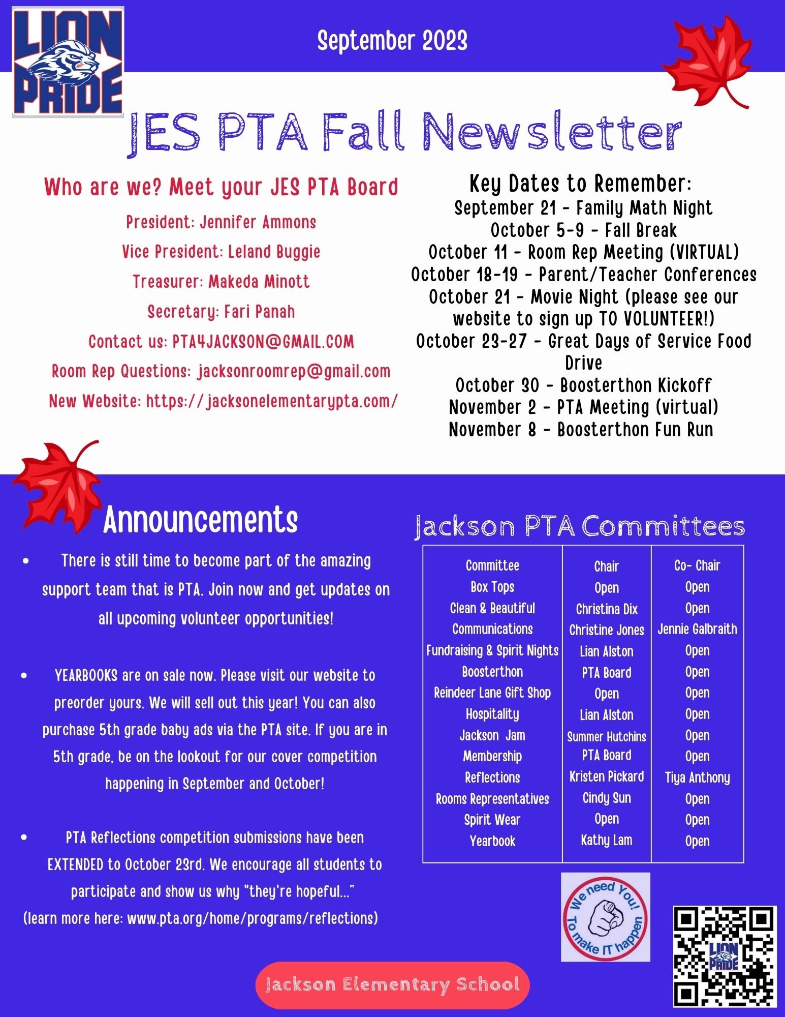 PTA Newsletter — Jackson Elementary PTA