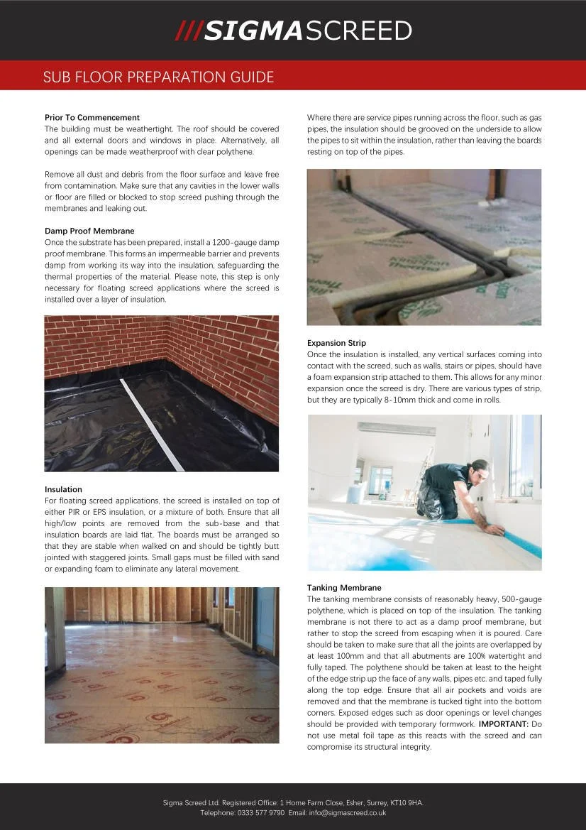 Liquid Screed Guides