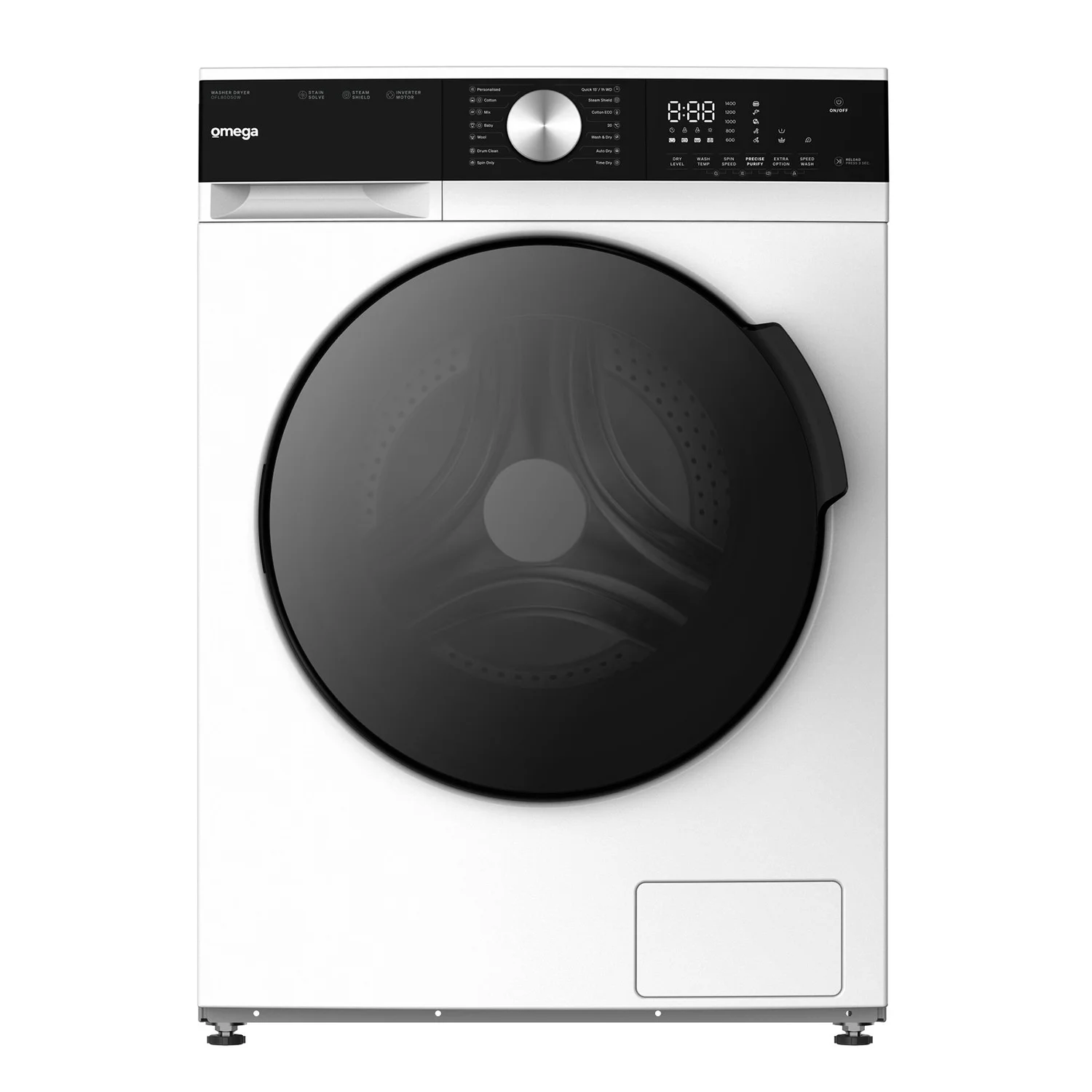 10kg Auto Dose Front Load Washing Machine | OFLW1000AW — Omega Appliances