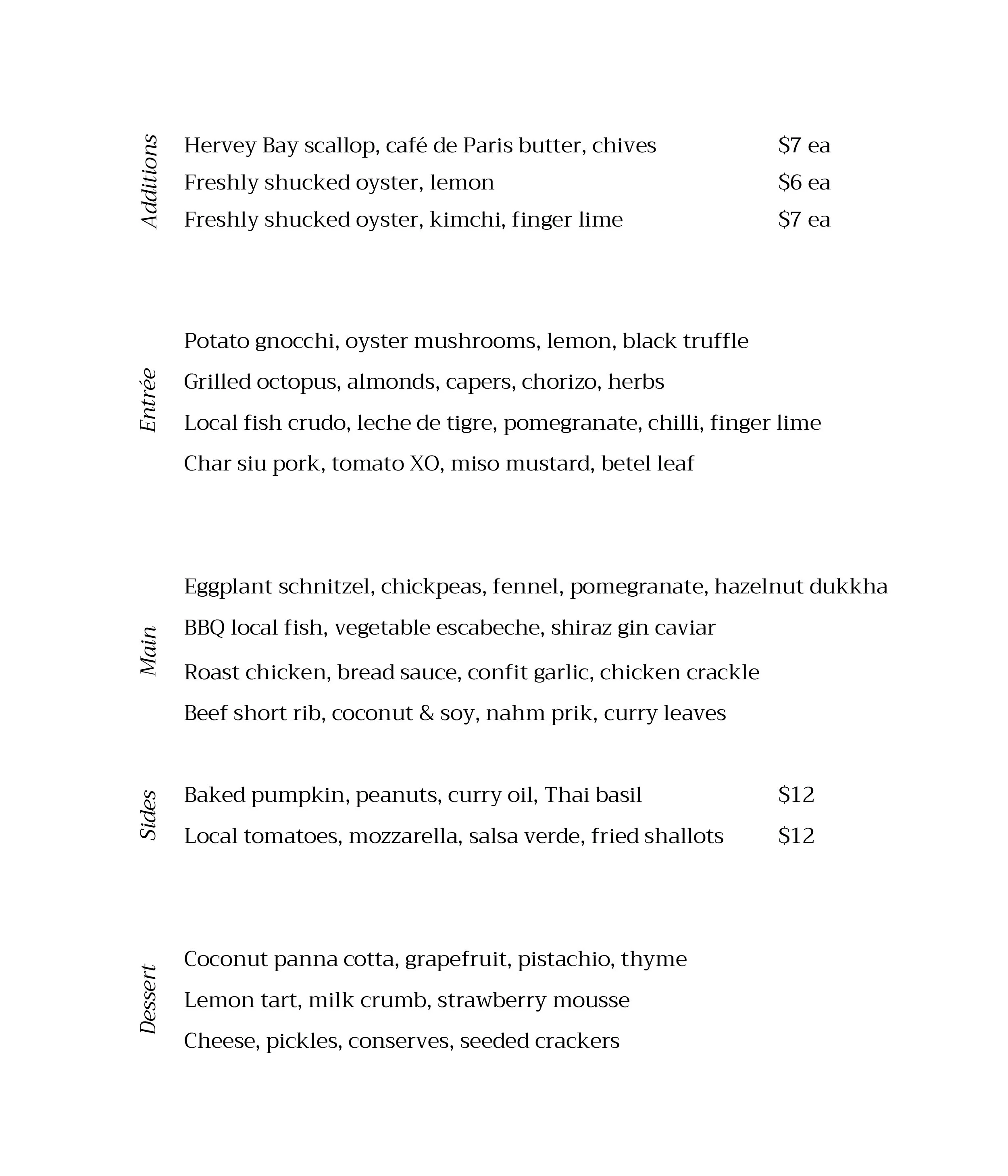 Menu — Odyssey Bistro