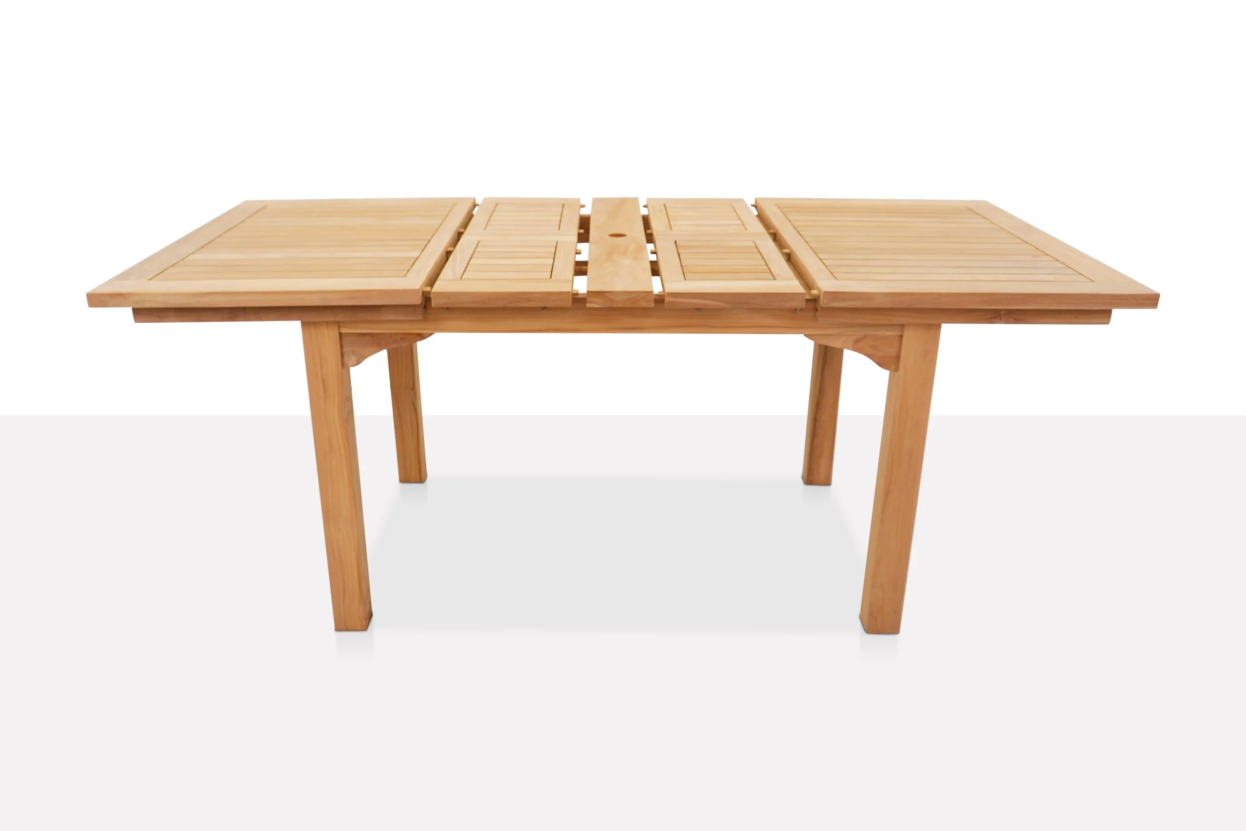 Cape Rectangle Double Extension Dining Table with Butterfly Leafs — TEAKMAN