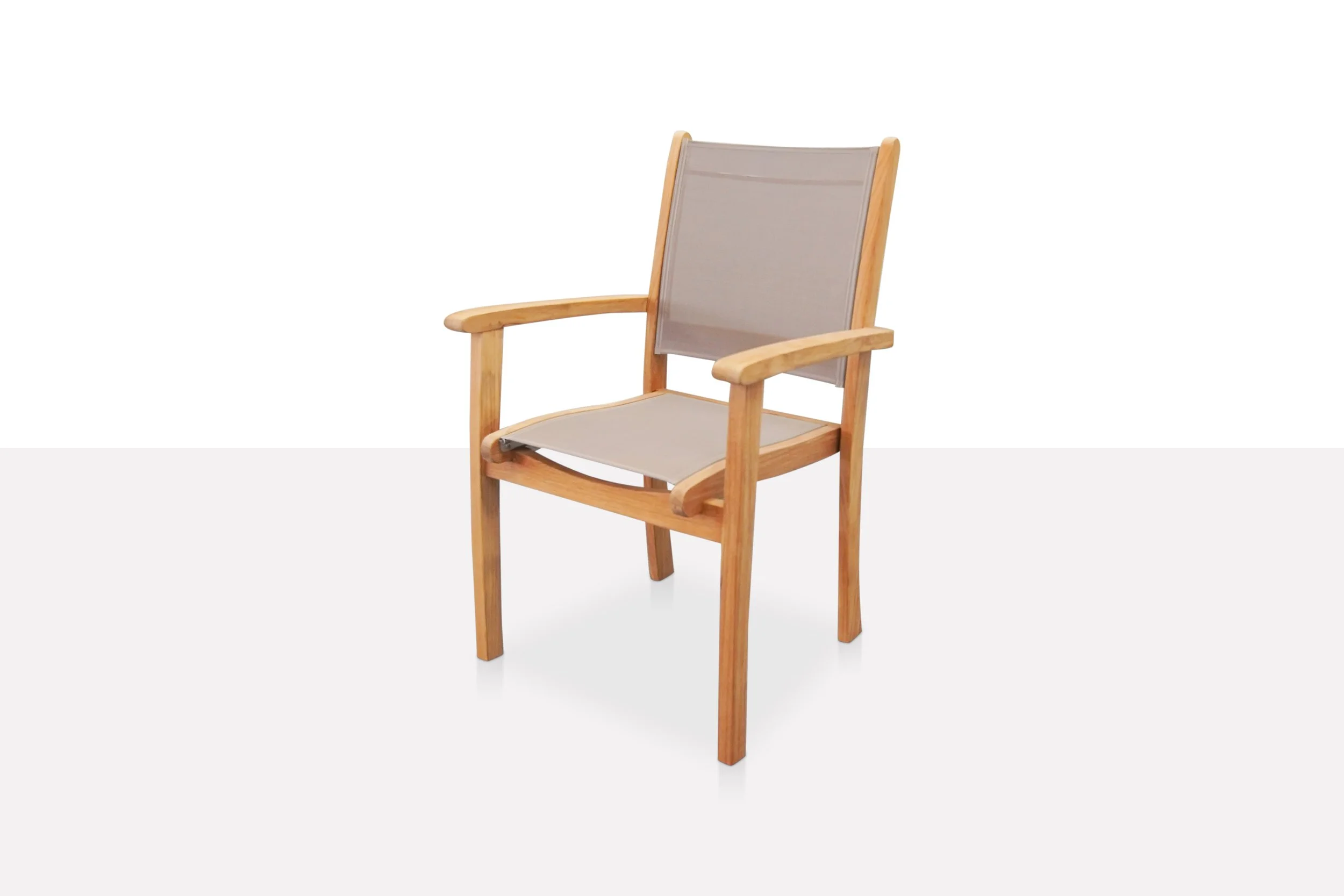 Ocean Stackable Arm Chair - Taupe — TEAKMAN