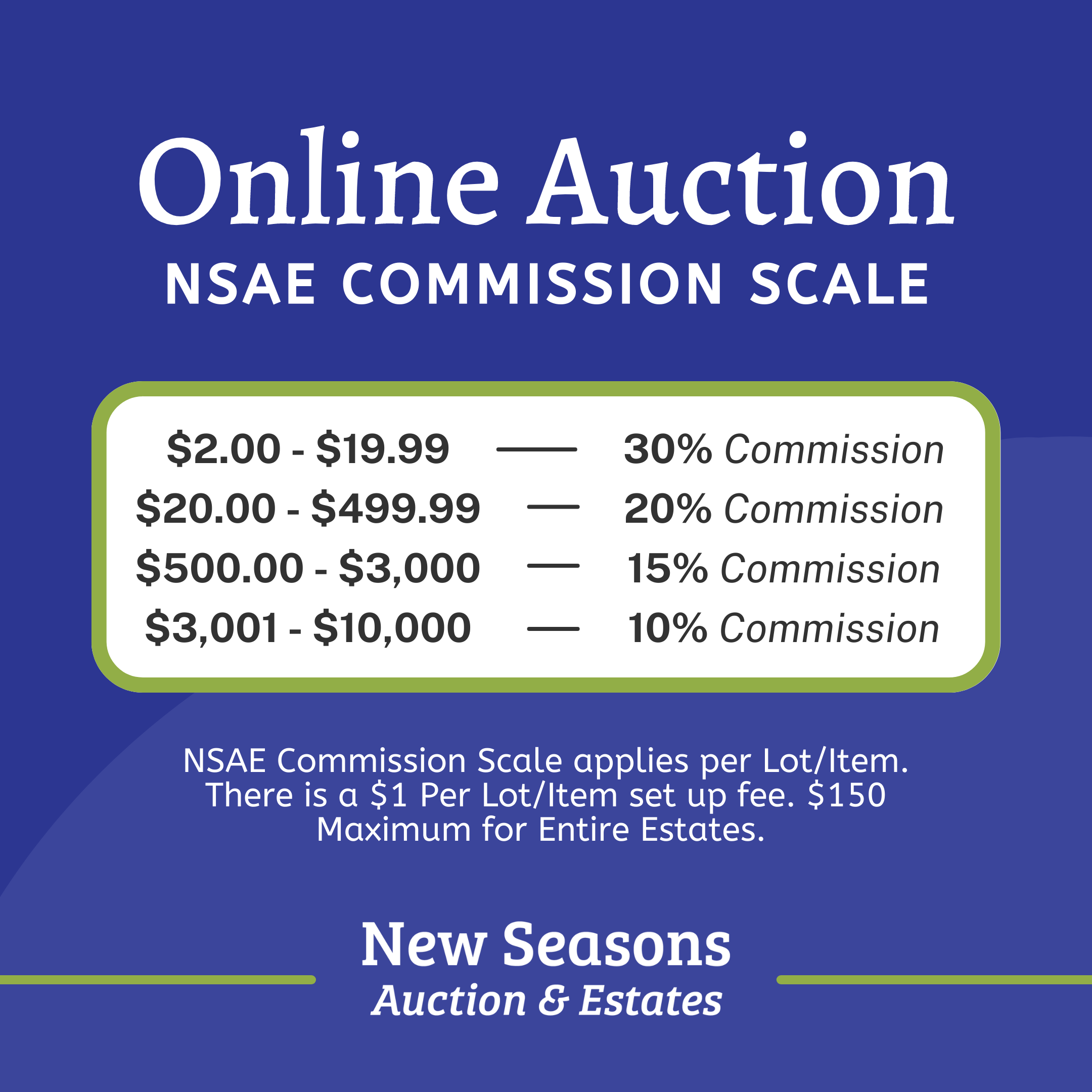Consignment — New Seasons Auctions & Estates