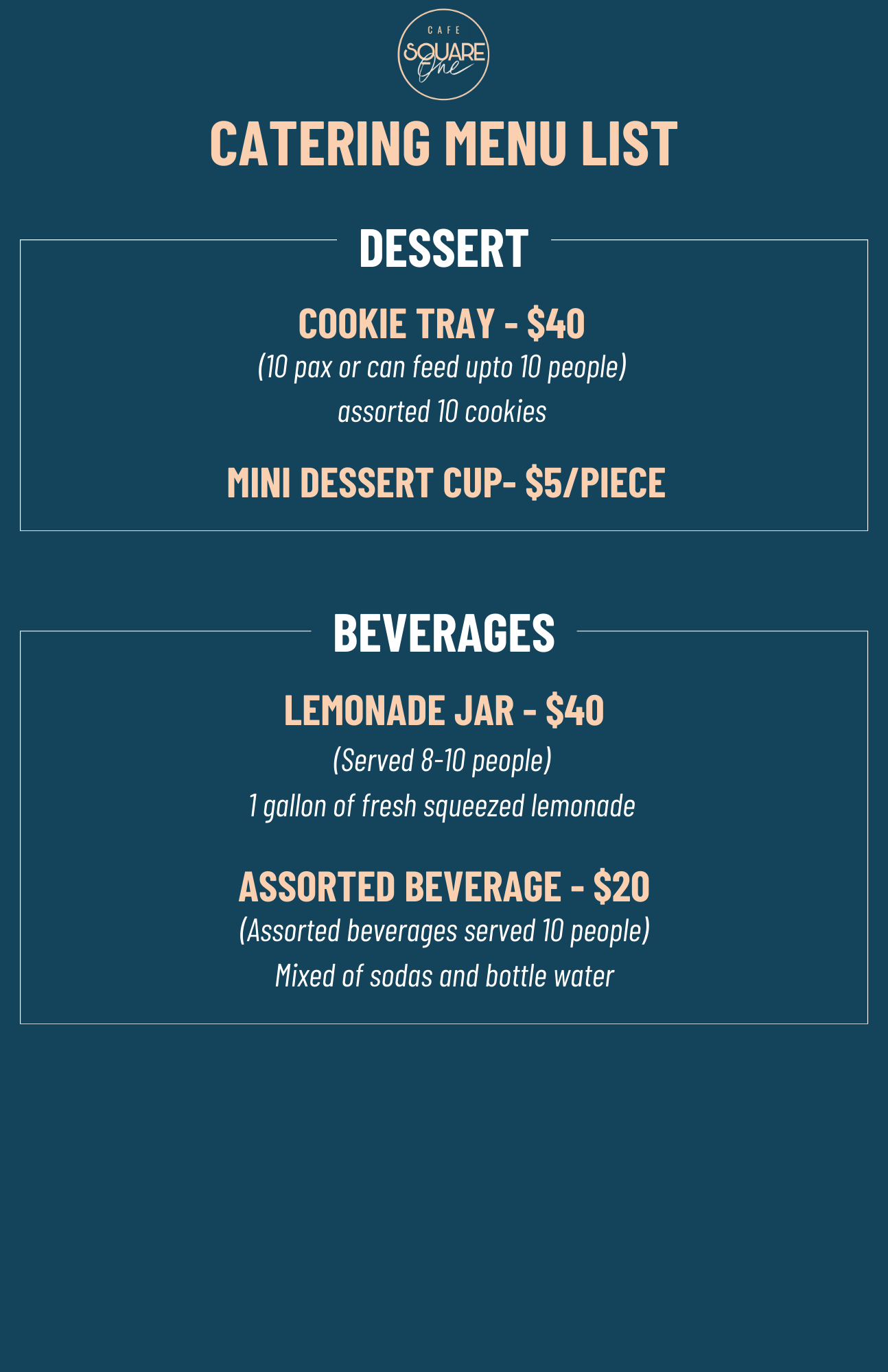 Catering — Cafe Square One