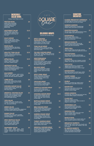 Menu — Cafe Square One