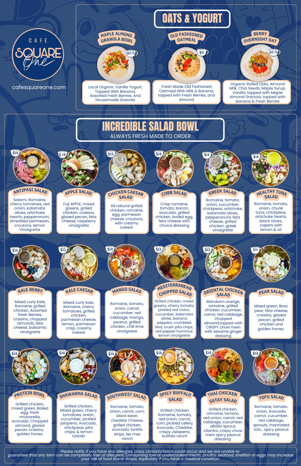 Menu — Cafe Square One