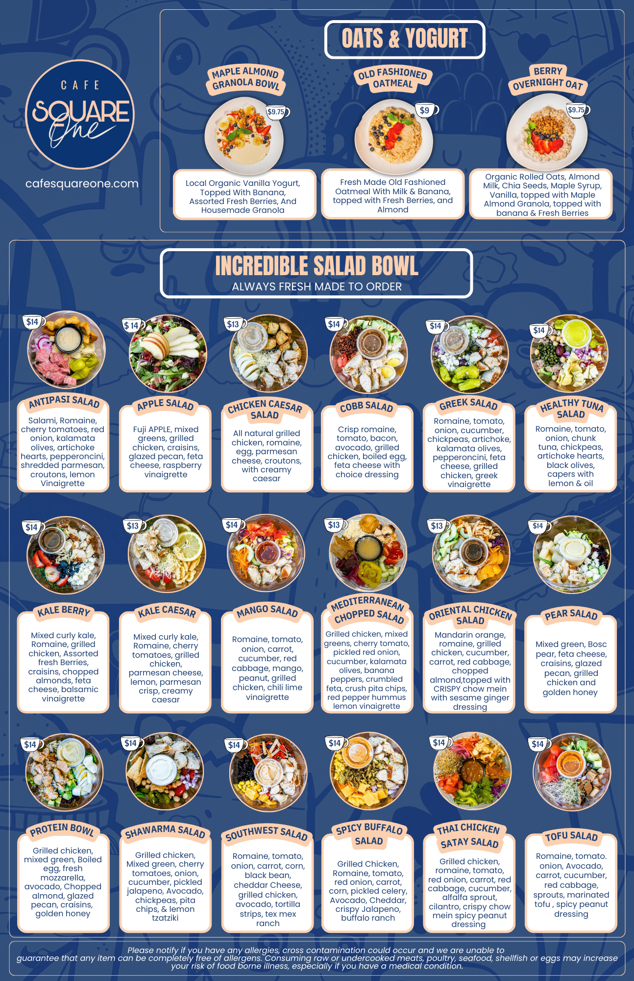 Menu — Cafe Square One