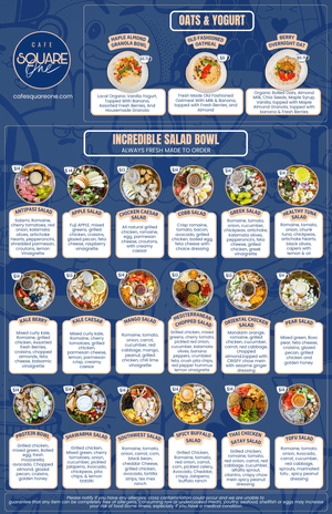 Menu — Cafe Square One