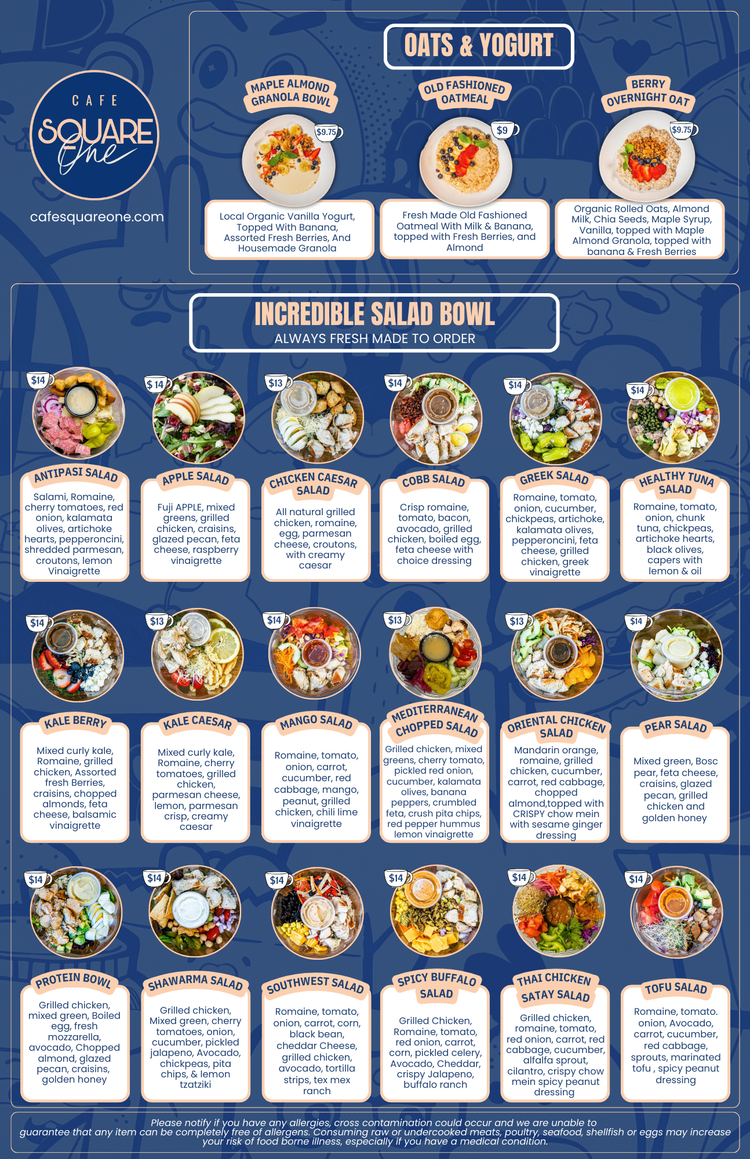Menu — Cafe Square One