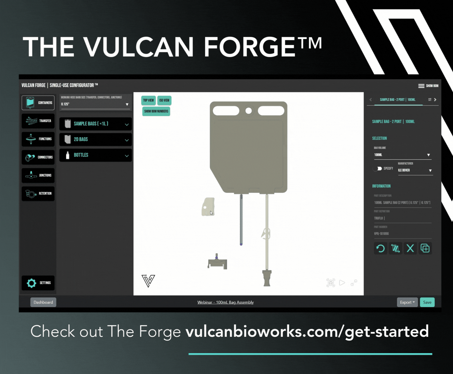 The Forge: Advanced Single-Use Configurator & Design Tool for Bioprocessing — Vulcan Bioworks