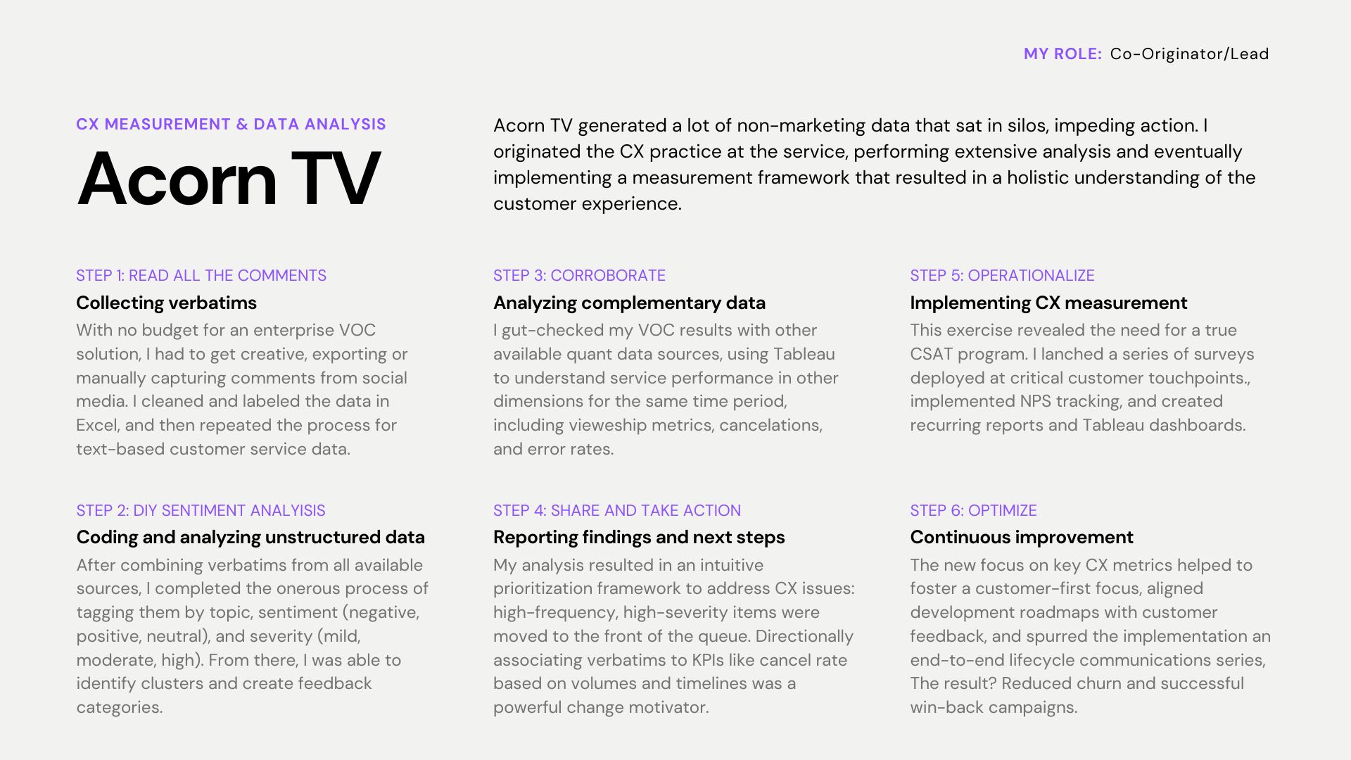 Acorn TV: Cross-Platform CX Strategy and Measurement Framework ...
