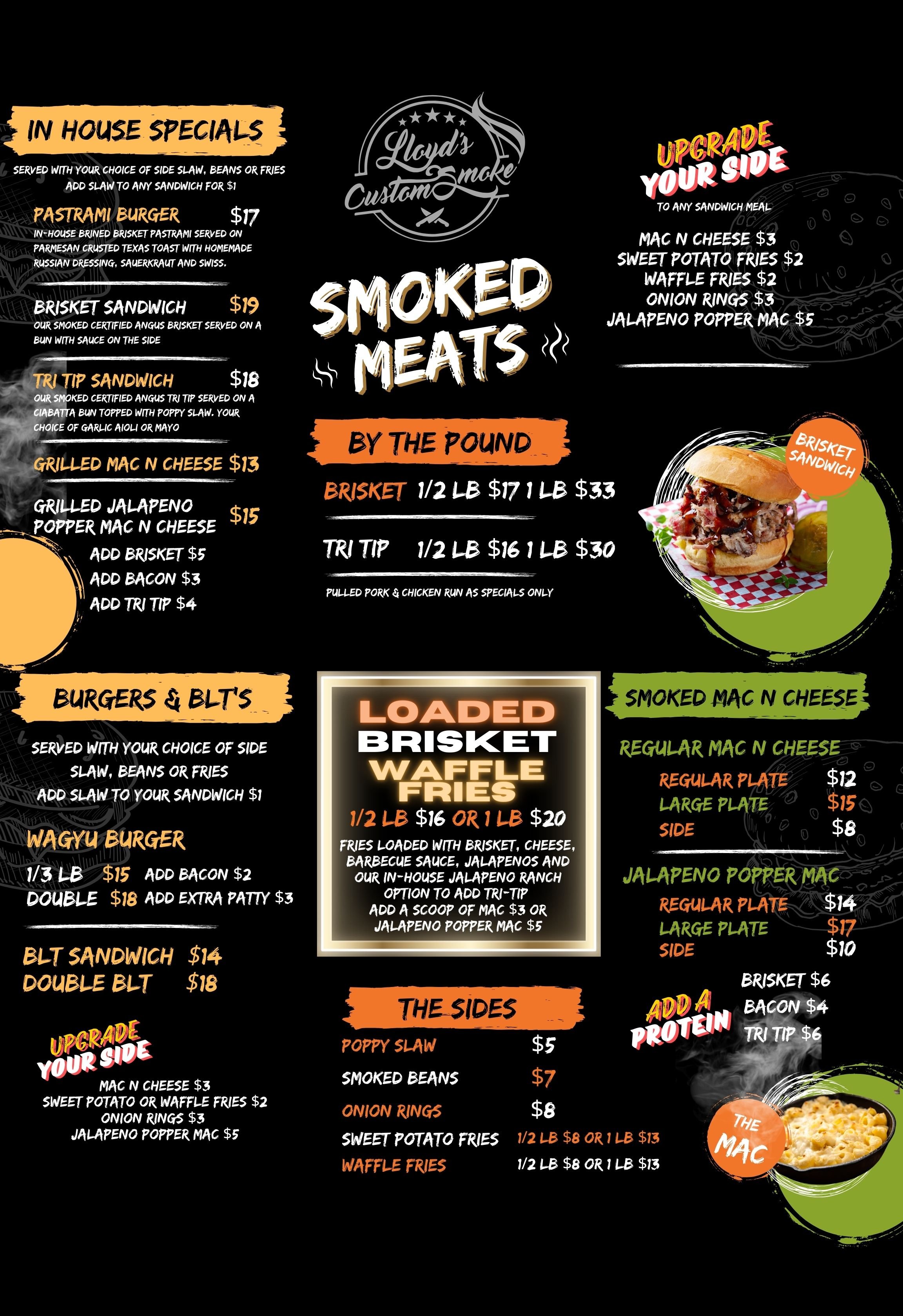 Menu — Lloyd's Custom Smoke