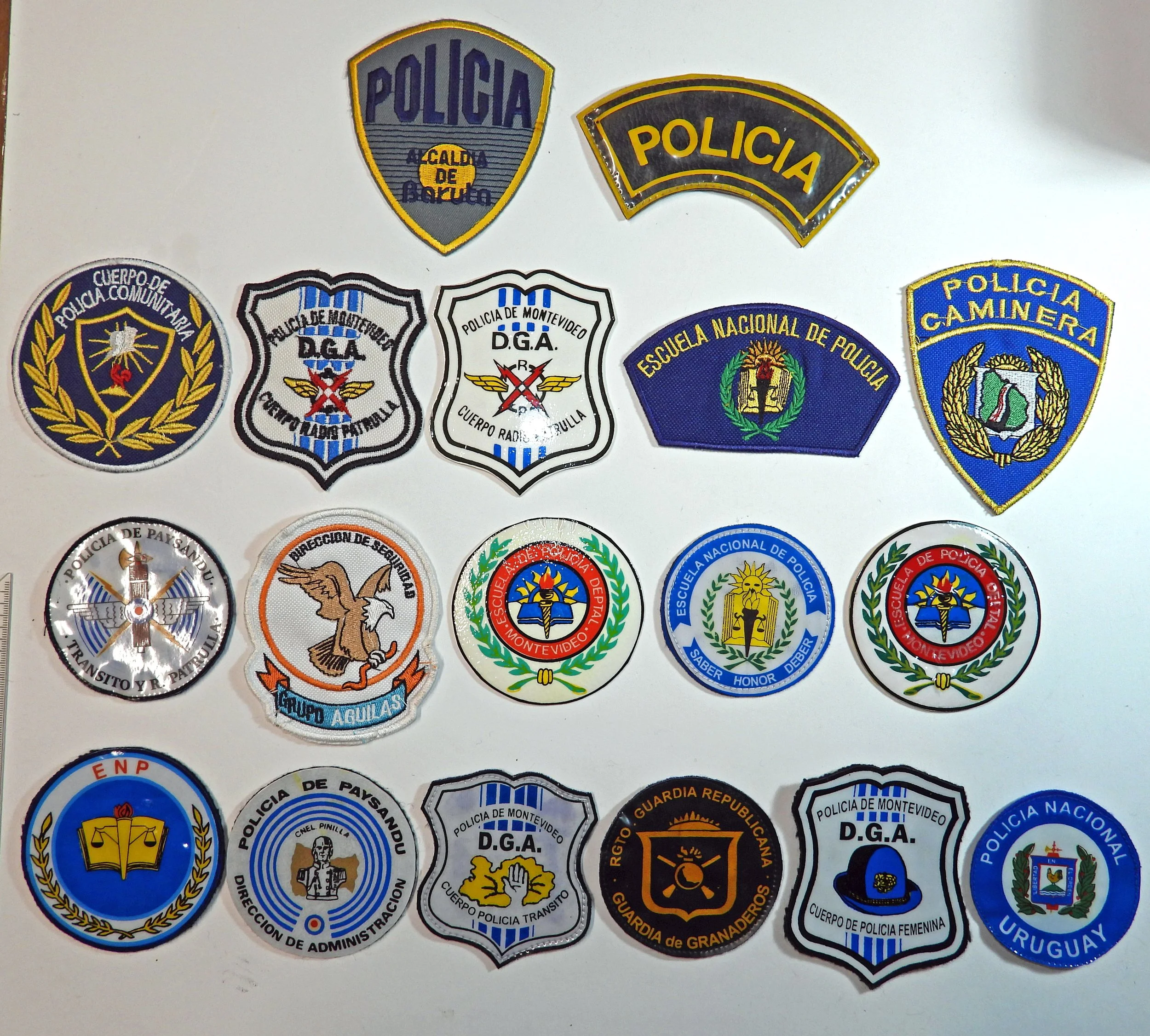 Uruguay, Venezuela & Mexico Police Patches – Lot of eighteen (18 ...