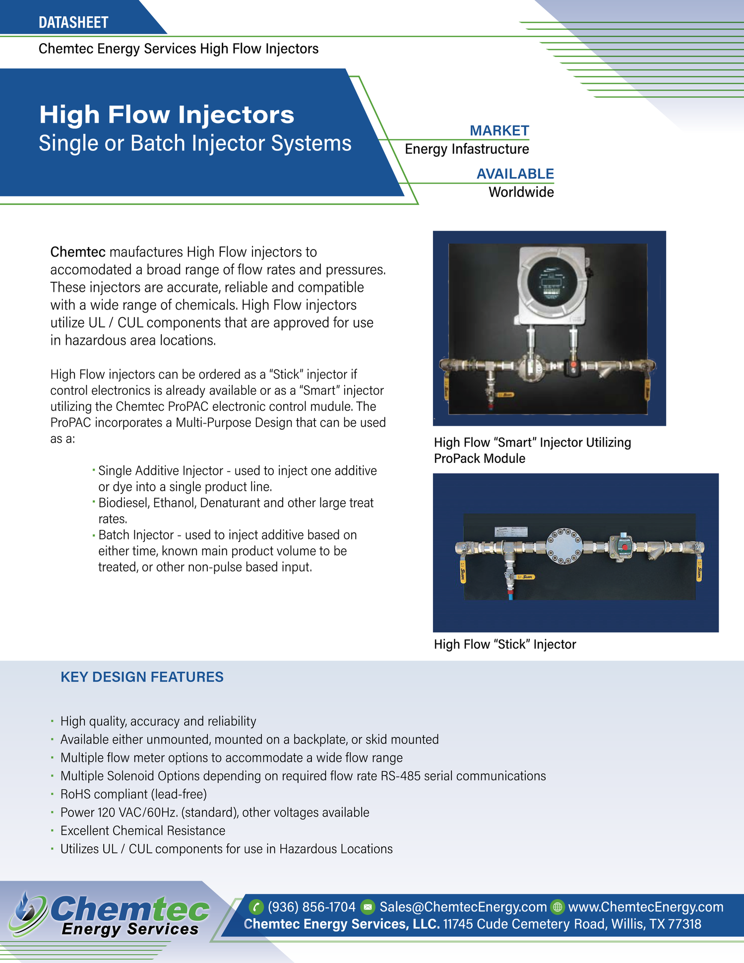 High Flow Injectors — Chemtec Energy Services
