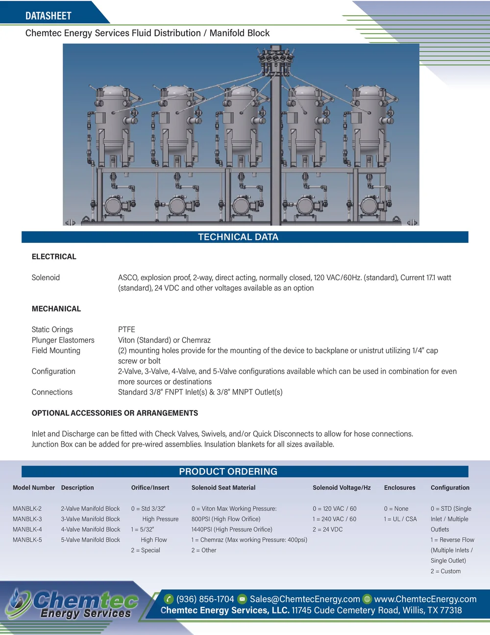 Fluid Distribution / Manifold Block — Chemtec Energy Services